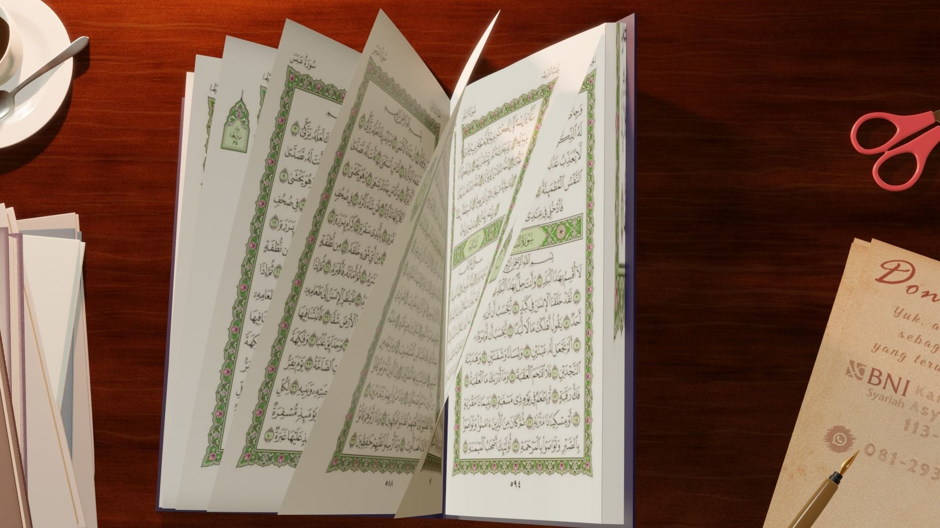 open of Quran animation 3D model animated rigged | CGTrader