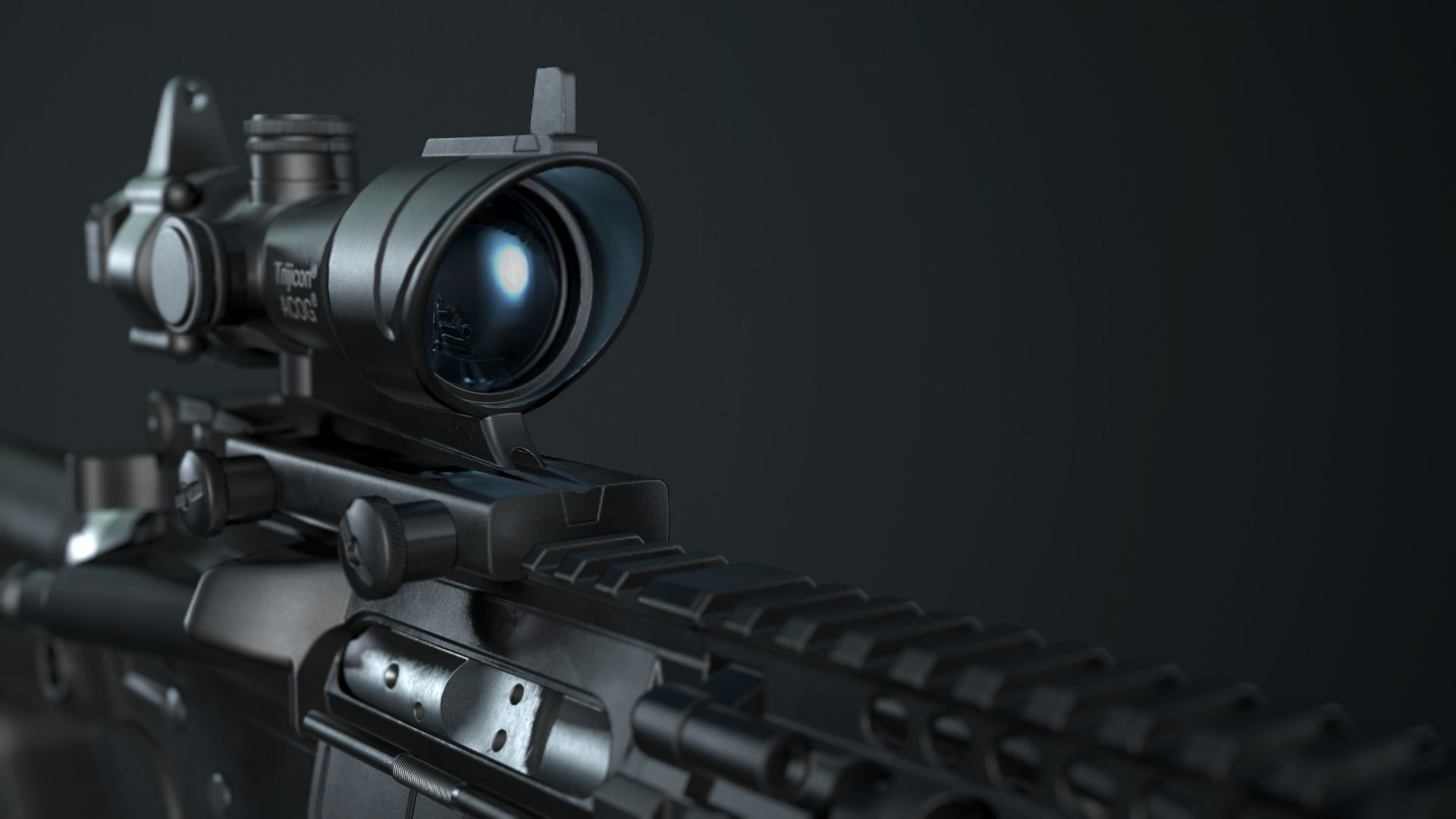 3D model Trijcon ACOG scope 4x32 VR / AR / low-poly | CGTrader
