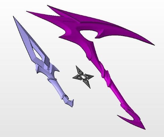 Akali KDA All Out accessories and weapons set League of Legends 3D ...