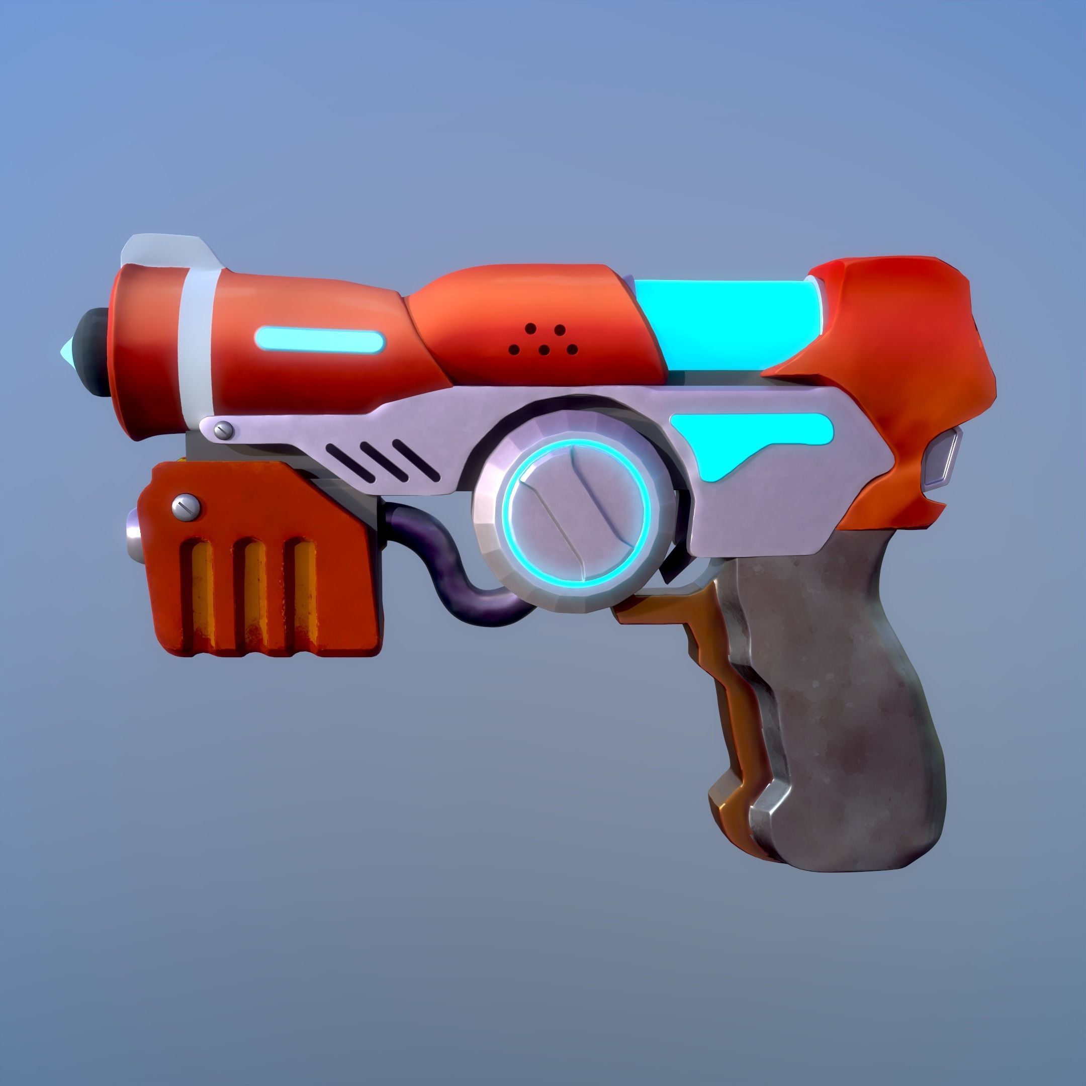 Red Reaction Pistol 3D model | CGTrader