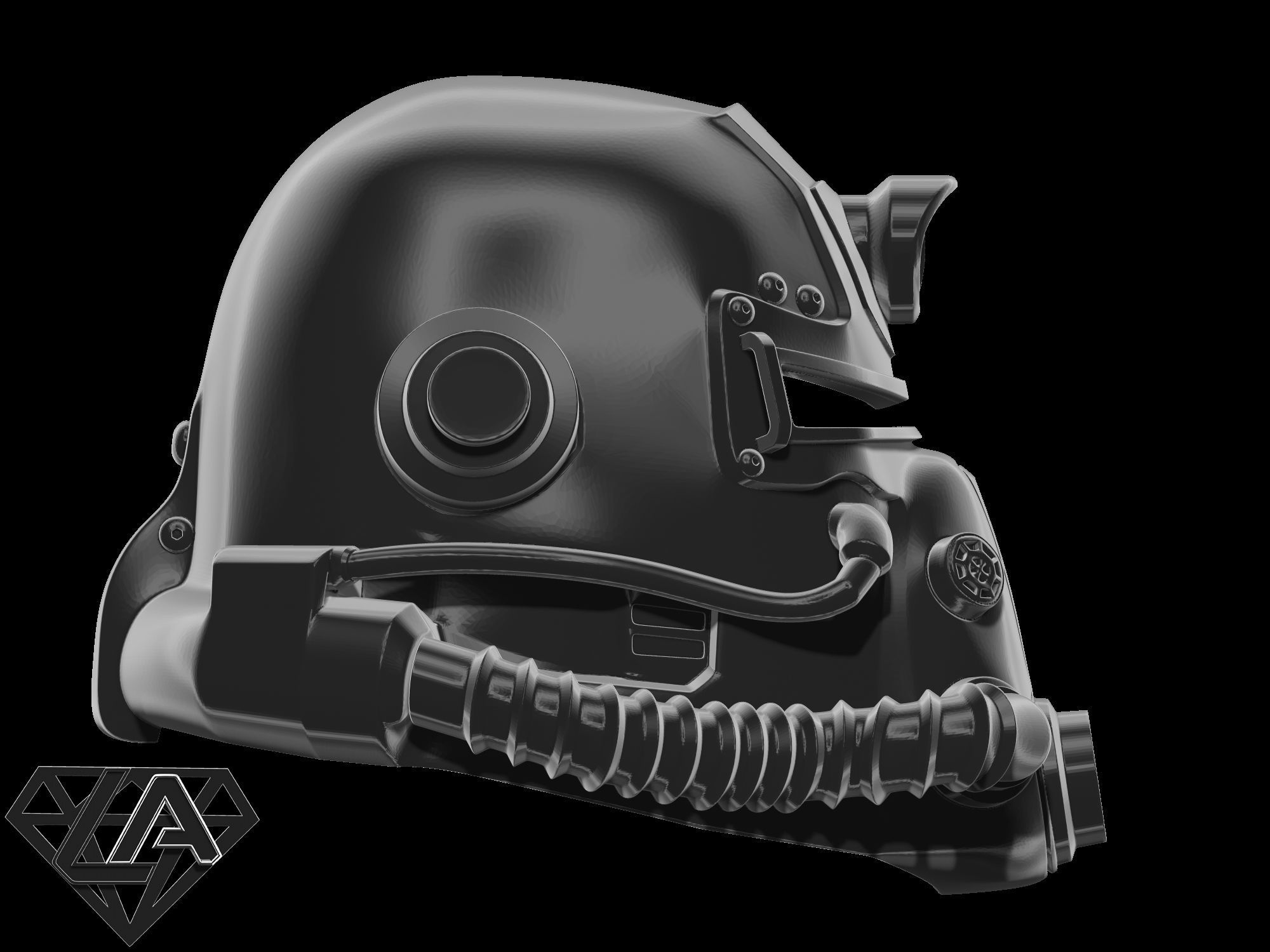 Fallout T-51b custom helmet 3D model 3D printable | CGTrader