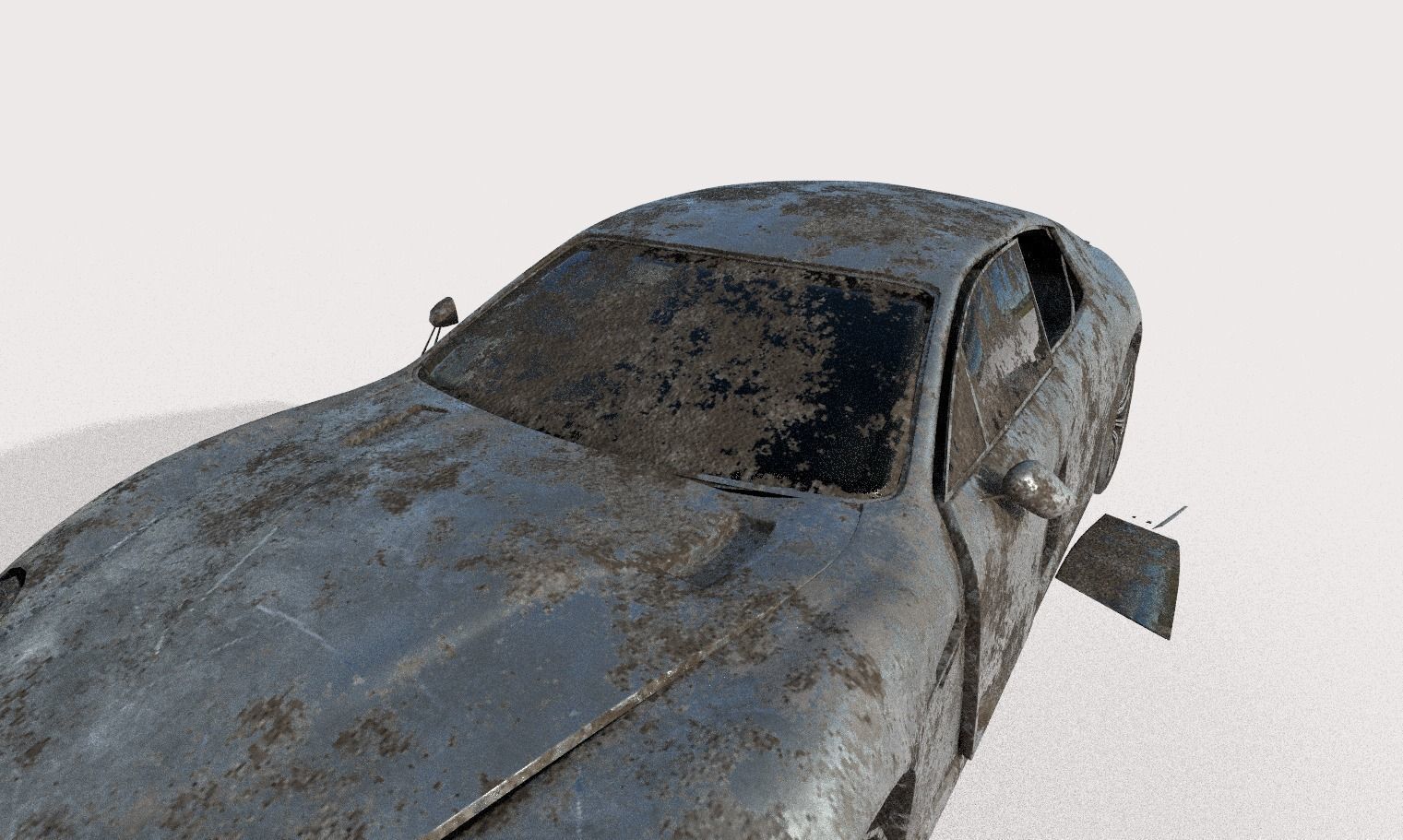 Damaged abandoned wrecked rusted Aston Martin car model 3D model | CGTrader