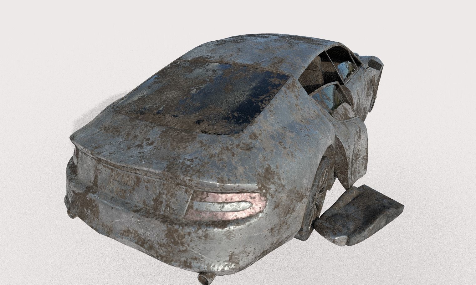 Damaged abandoned wrecked rusted Aston Martin car model 3D model | CGTrader