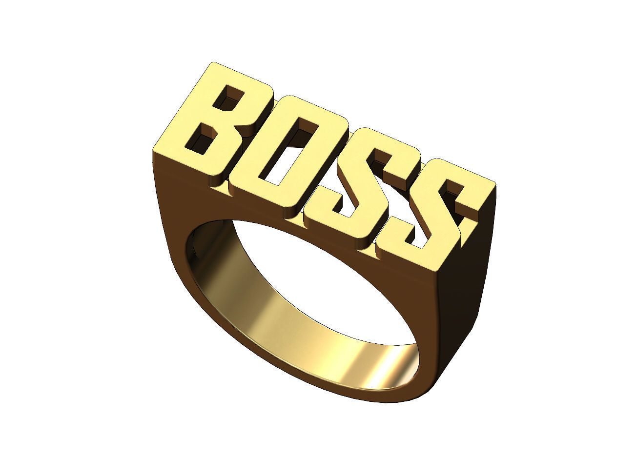 Boss name signet ring 3D model 3D printable | CGTrader