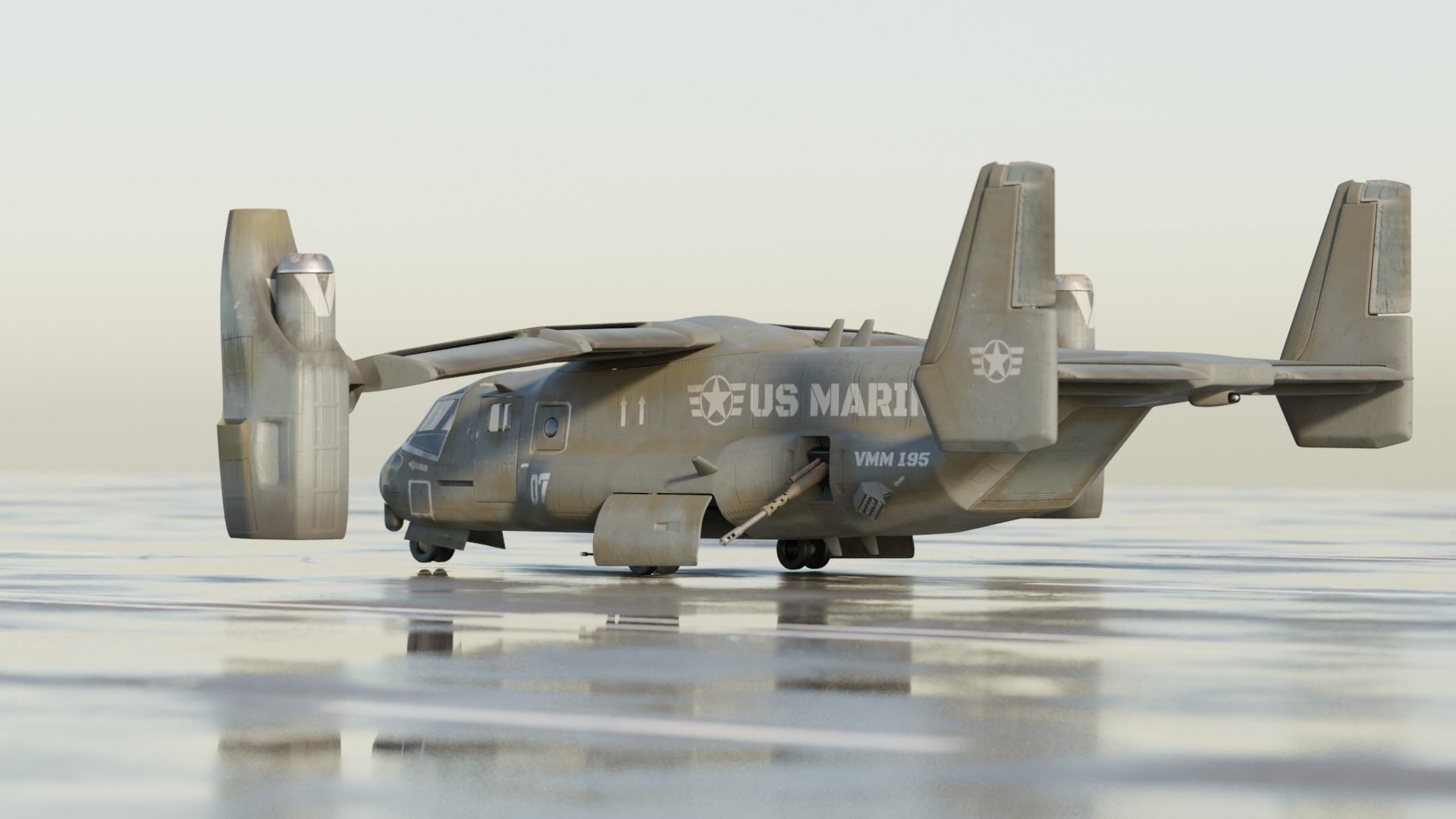 VTOL transporter gunship 3D model | CGTrader