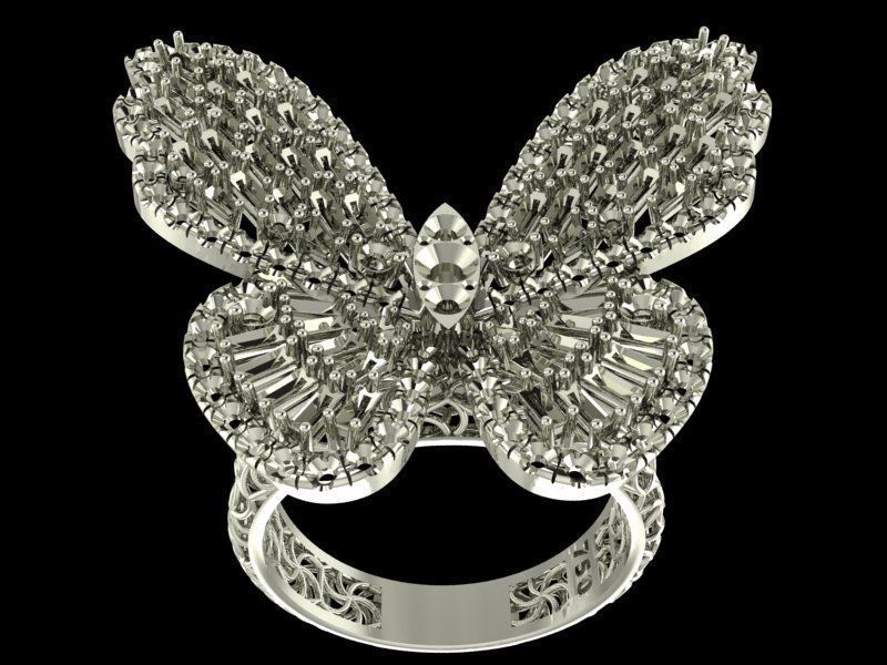 Jewelry Butterfly Ring 3D model 3D printable | CGTrader