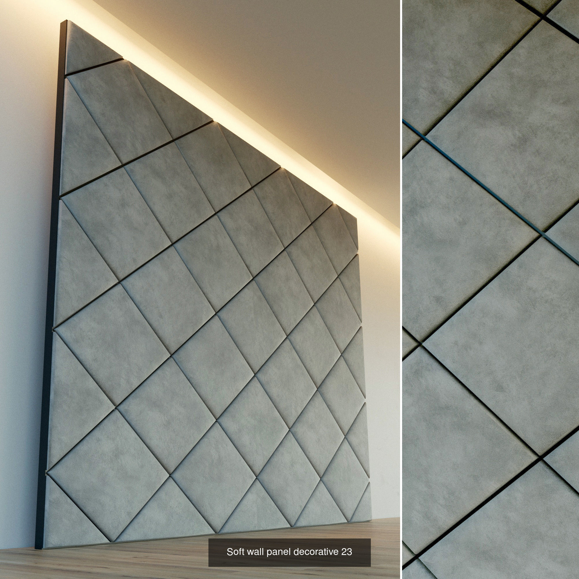 Soft wall panel decorative Collection 4 VR / AR / low-poly | CGTrader