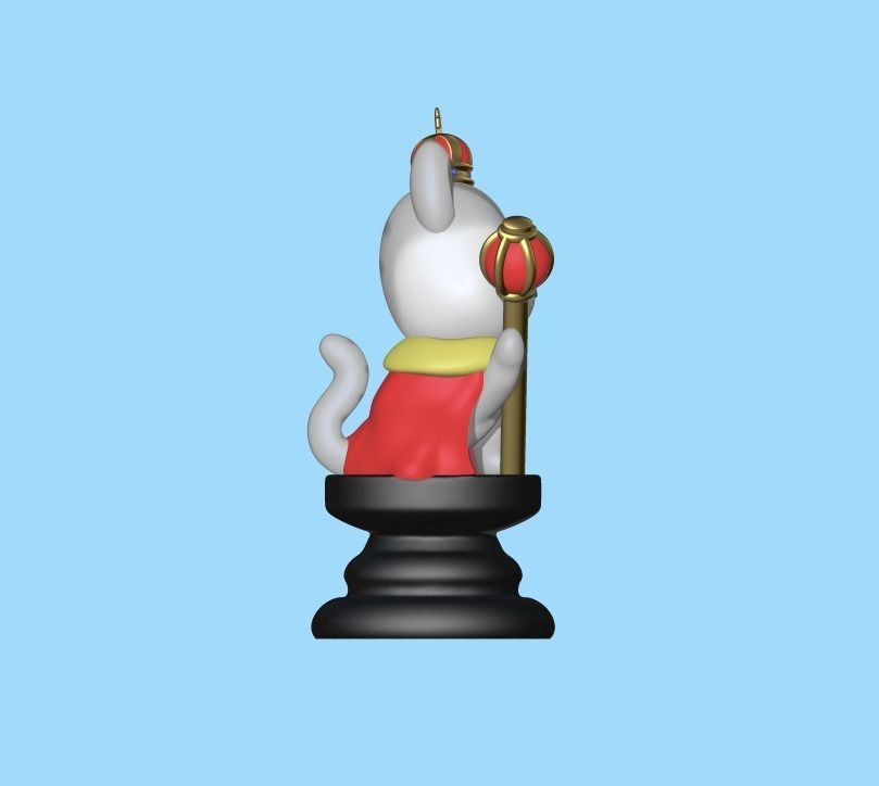Cat Chess Piece - King 3D model 3D printable | CGTrader