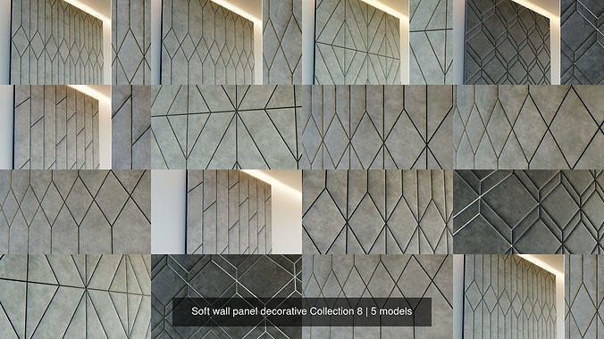 Soft wall panel decorative Collection 8 VR / AR / low-poly | CGTrader