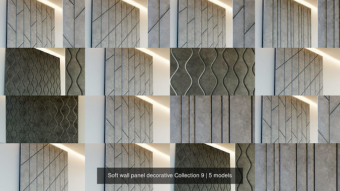 Soft wall panel decorative Collection 9 VR / AR / low-poly | CGTrader