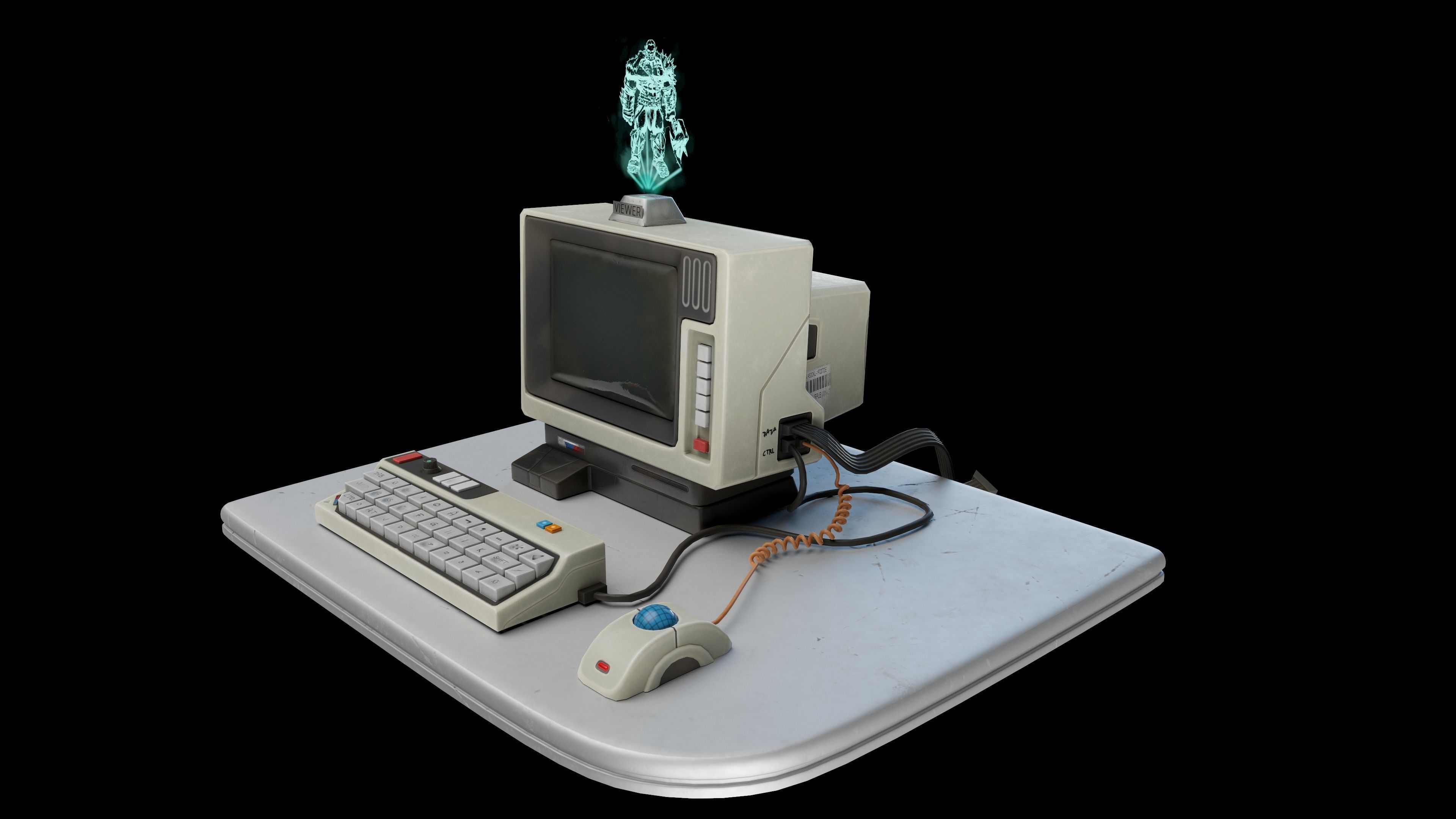 3D model Retro PC Battle Station VR / AR / low-poly | CGTrader