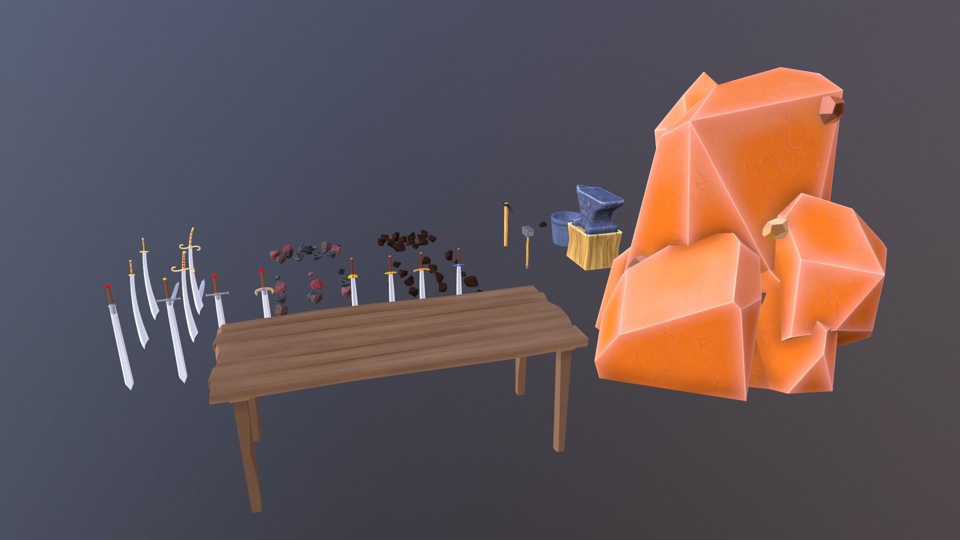 3D model Hyper casual forge pack VR / AR / low-poly | CGTrader