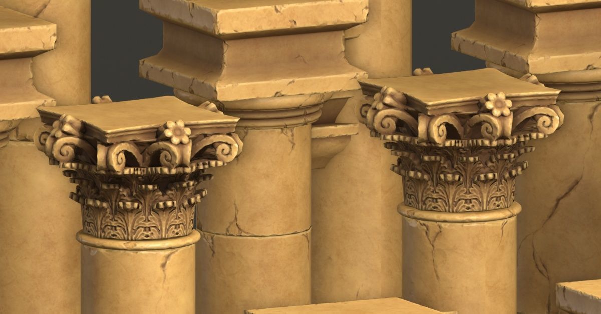 Stylized Ruins - Modular Assets free VR / AR / low-poly 3D model | CGTrader