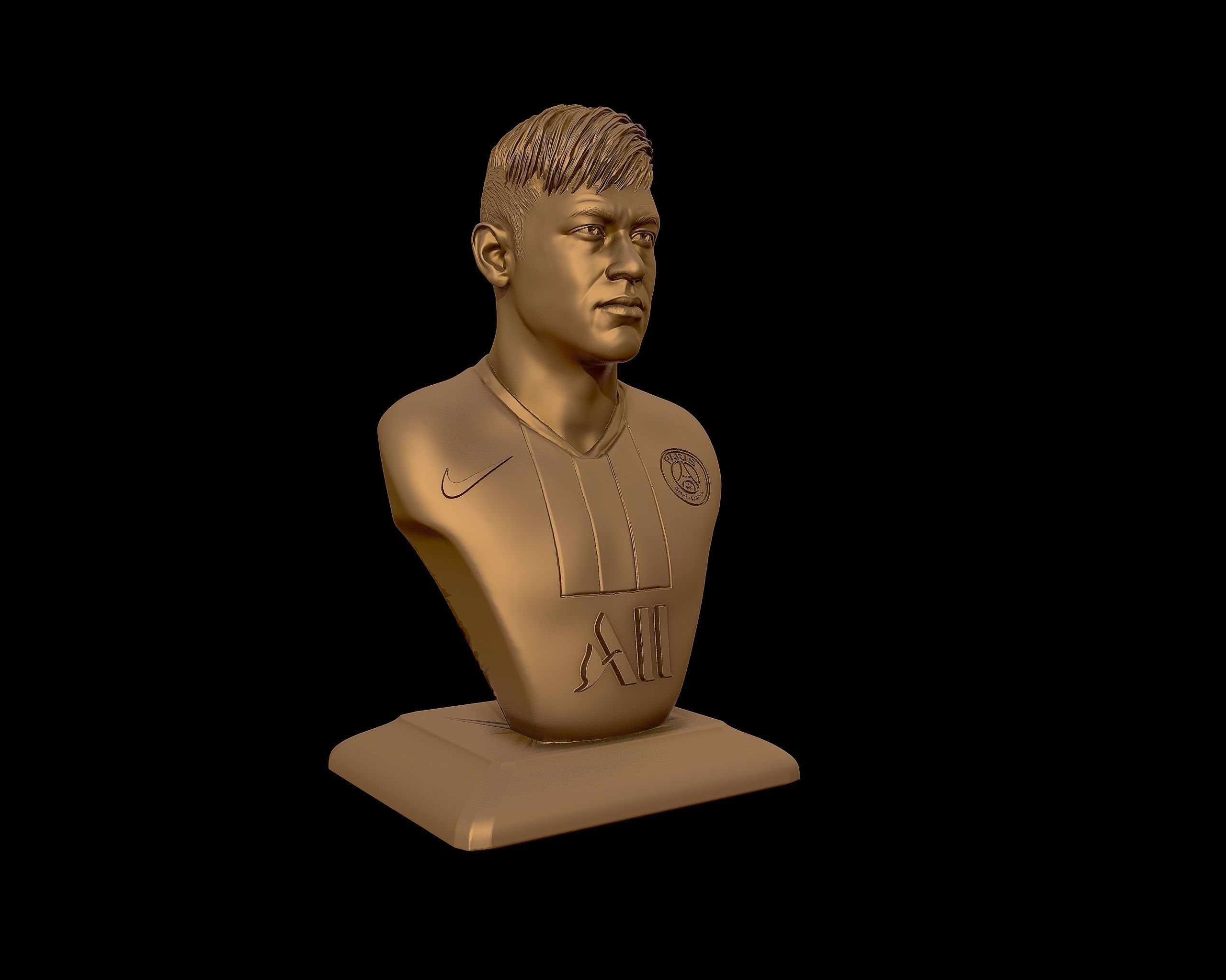 Neymar Jr 3D Portrait Sculpture 3D model 3D printable | CGTrader