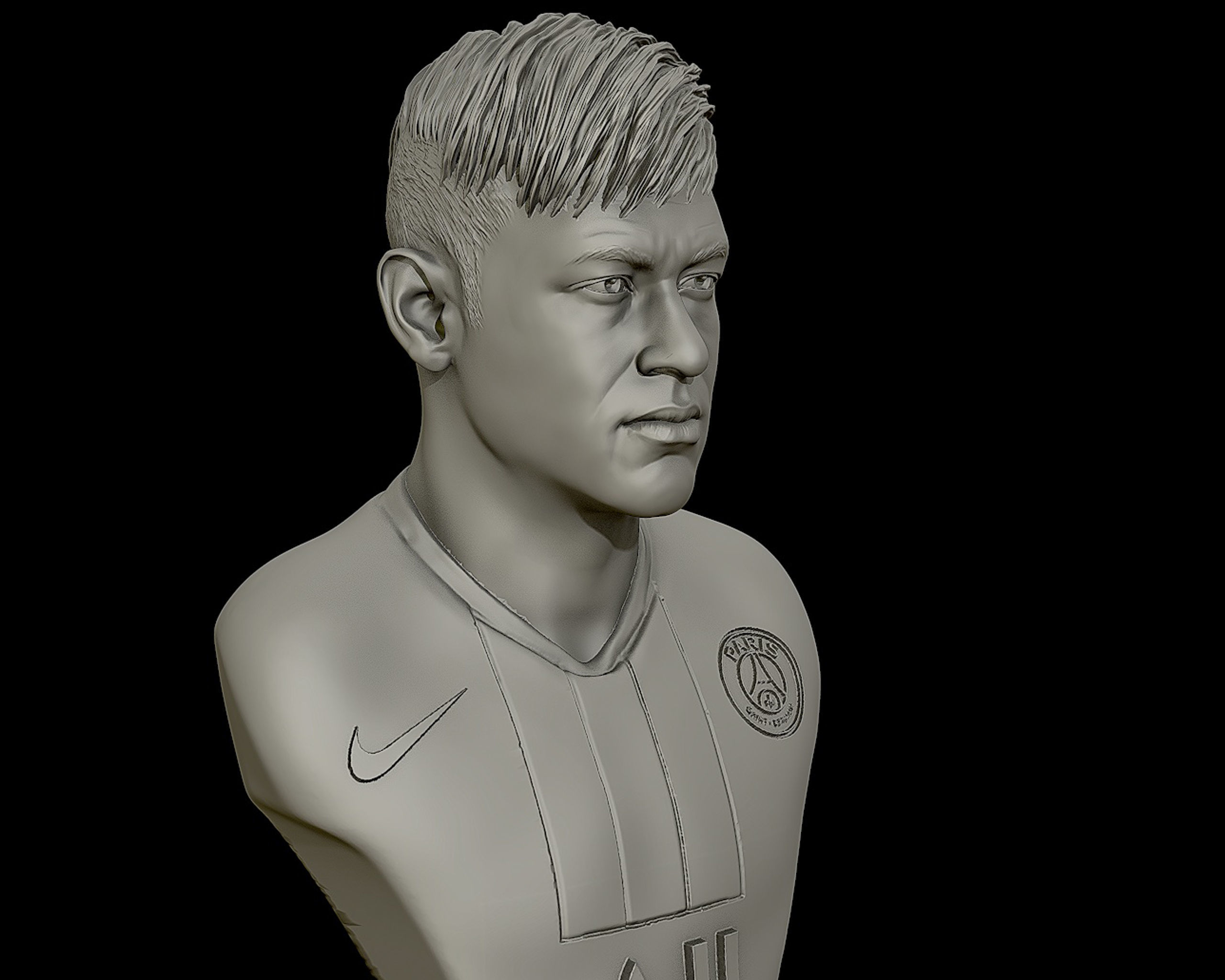 Neymar Jr 3D Portrait Sculpture 3D model 3D printable | CGTrader