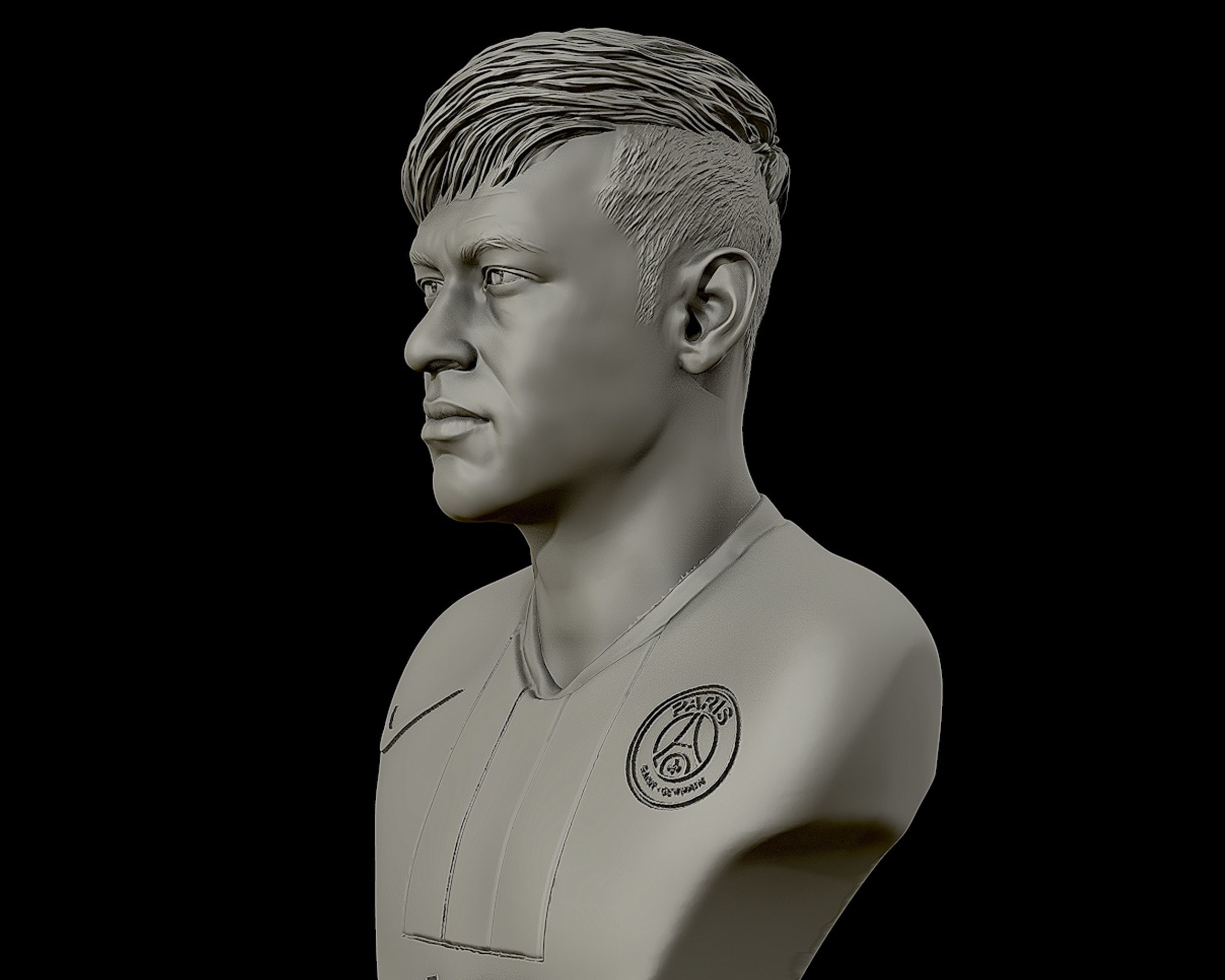 Neymar Jr 3D Portrait Sculpture 3D model 3D printable | CGTrader
