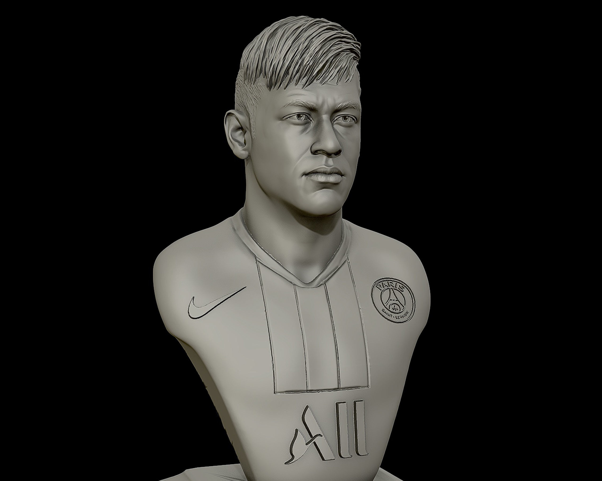 Neymar Jr 3D Portrait Sculpture 3D model 3D printable | CGTrader