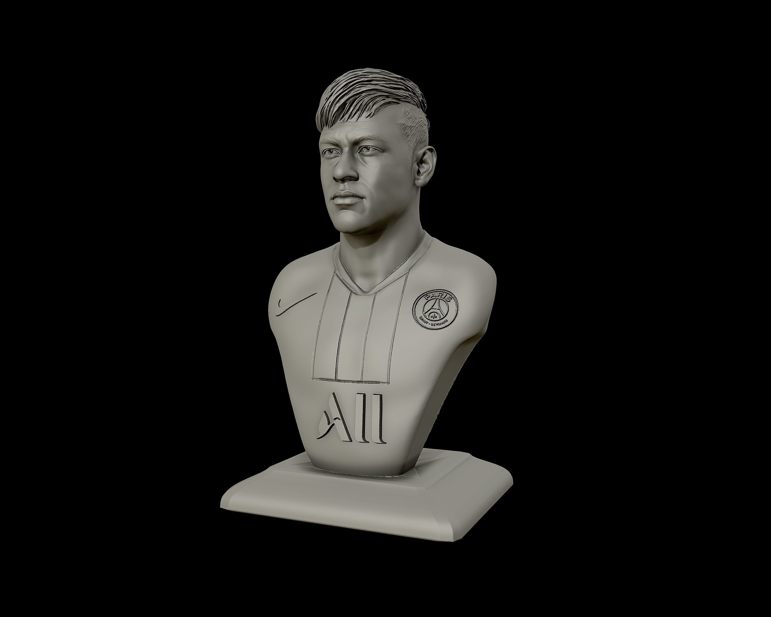 Neymar Jr 3D Portrait Sculpture 3D model 3D printable | CGTrader