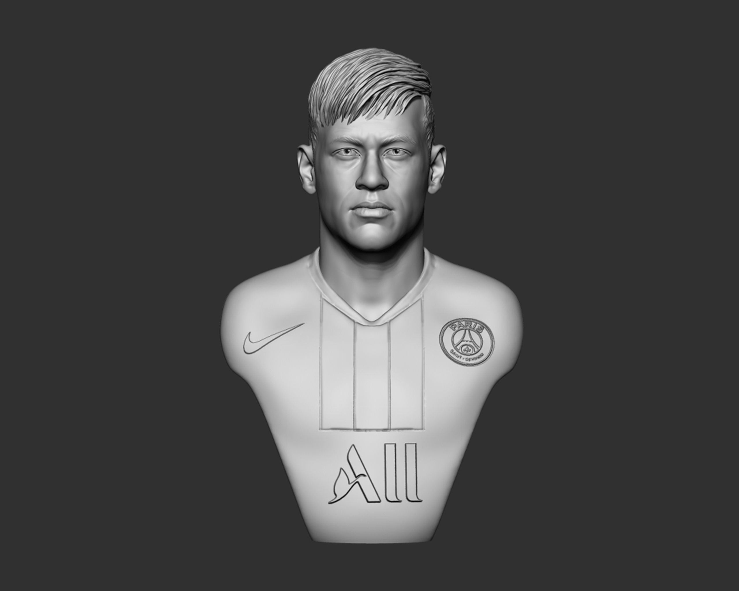 Neymar Jr 3D Portrait Sculpture 3D model 3D printable | CGTrader