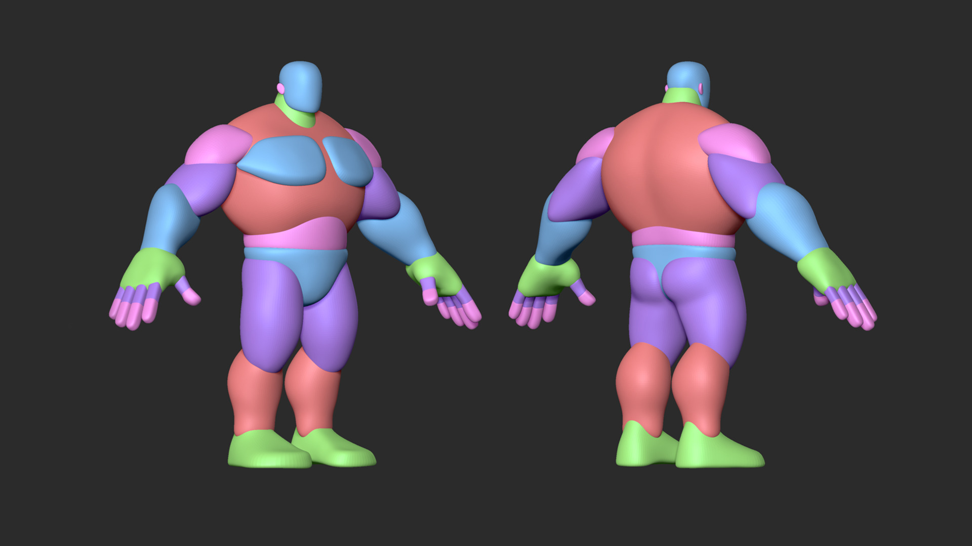Stylized Hero Blockout Basemesh Collection 3D model | CGTrader
