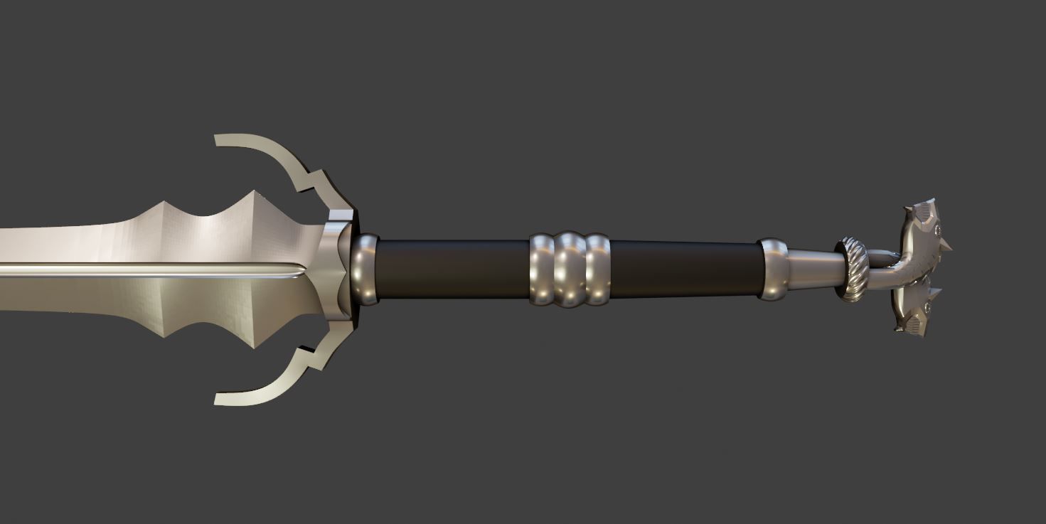 Witcher Gear Wolf School Mastercrafted Silver sword 3D model 3D ...