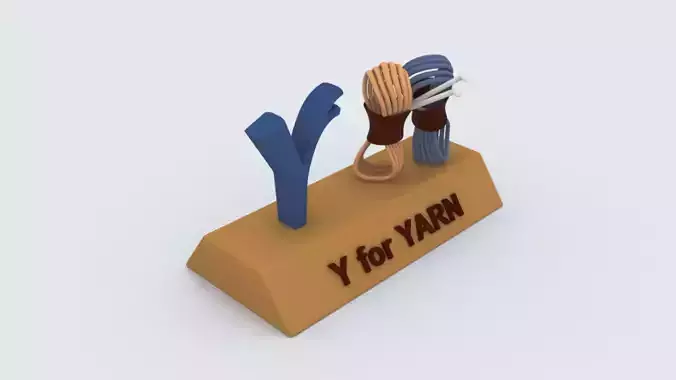 Y for Yarn 3D model 3D printable | CGTrader