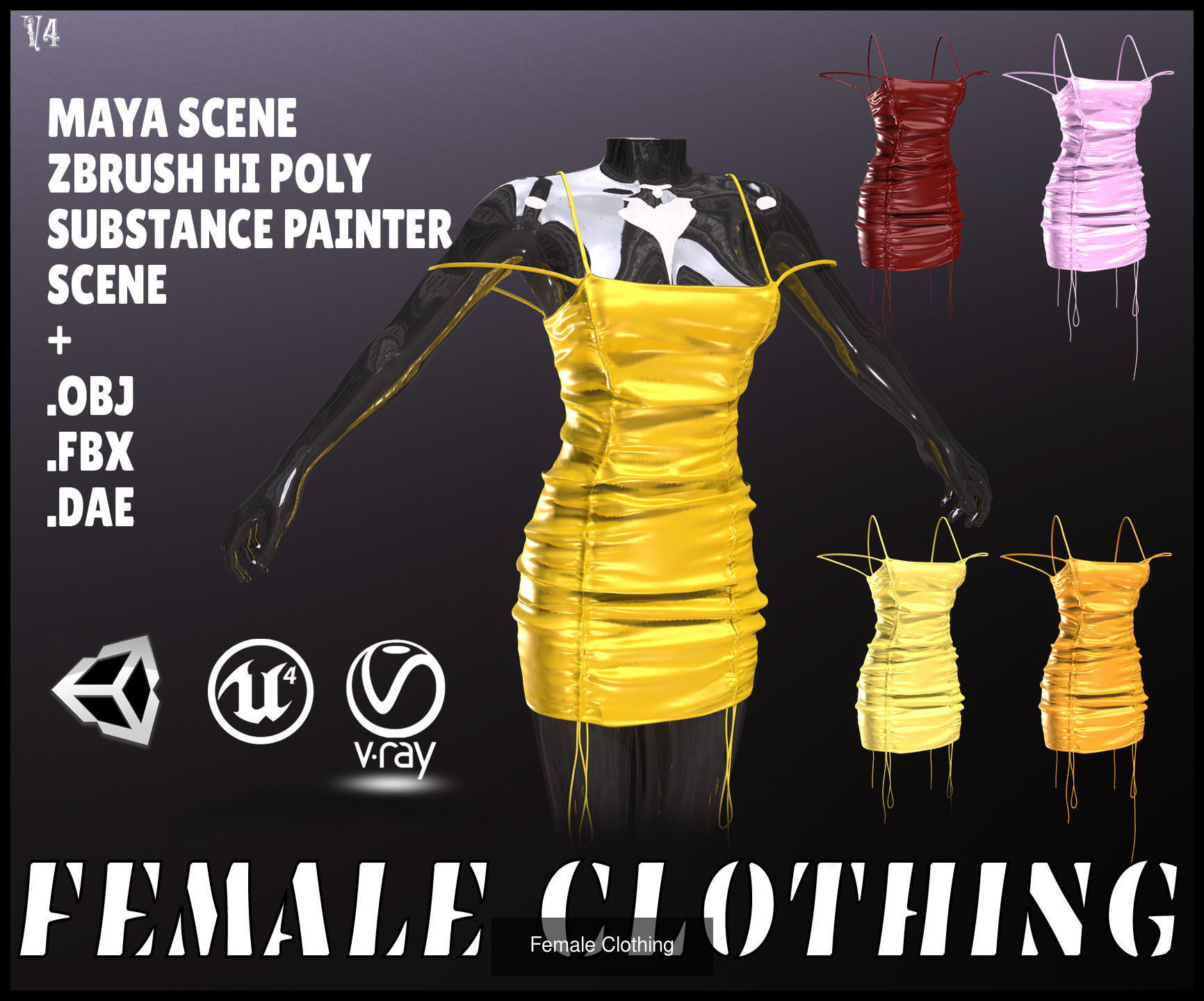 3D Model Collection Woman Fashion Outfits VR / AR / low-poly | CGTrader