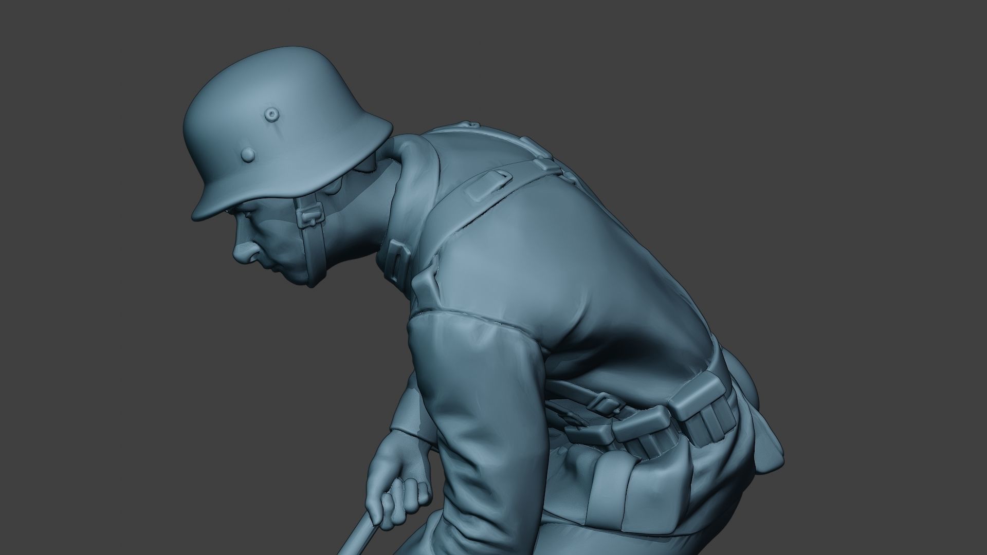 German soldier ww2 Digging G6 3D model 3D printable | CGTrader