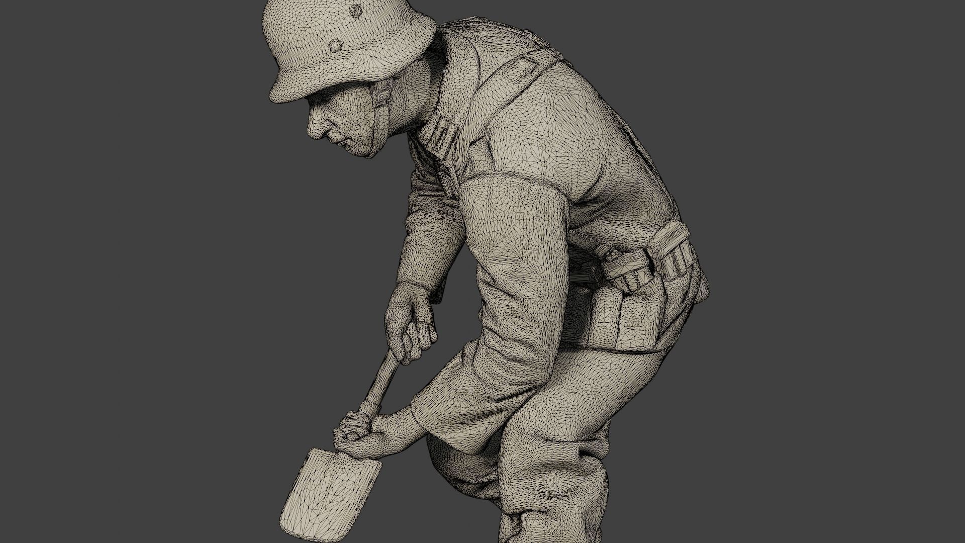 German soldier ww2 Digging G6 3D model 3D printable | CGTrader