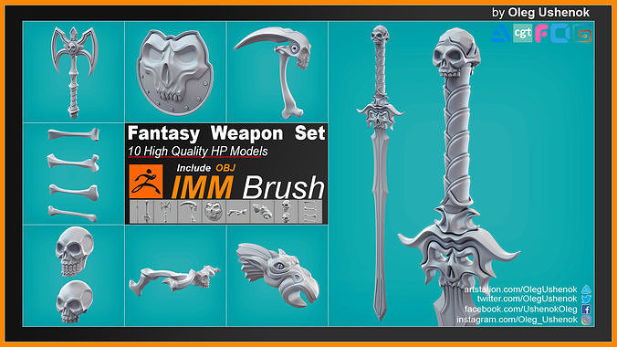 IMM Fantasy Weapon Set 3D model | CGTrader