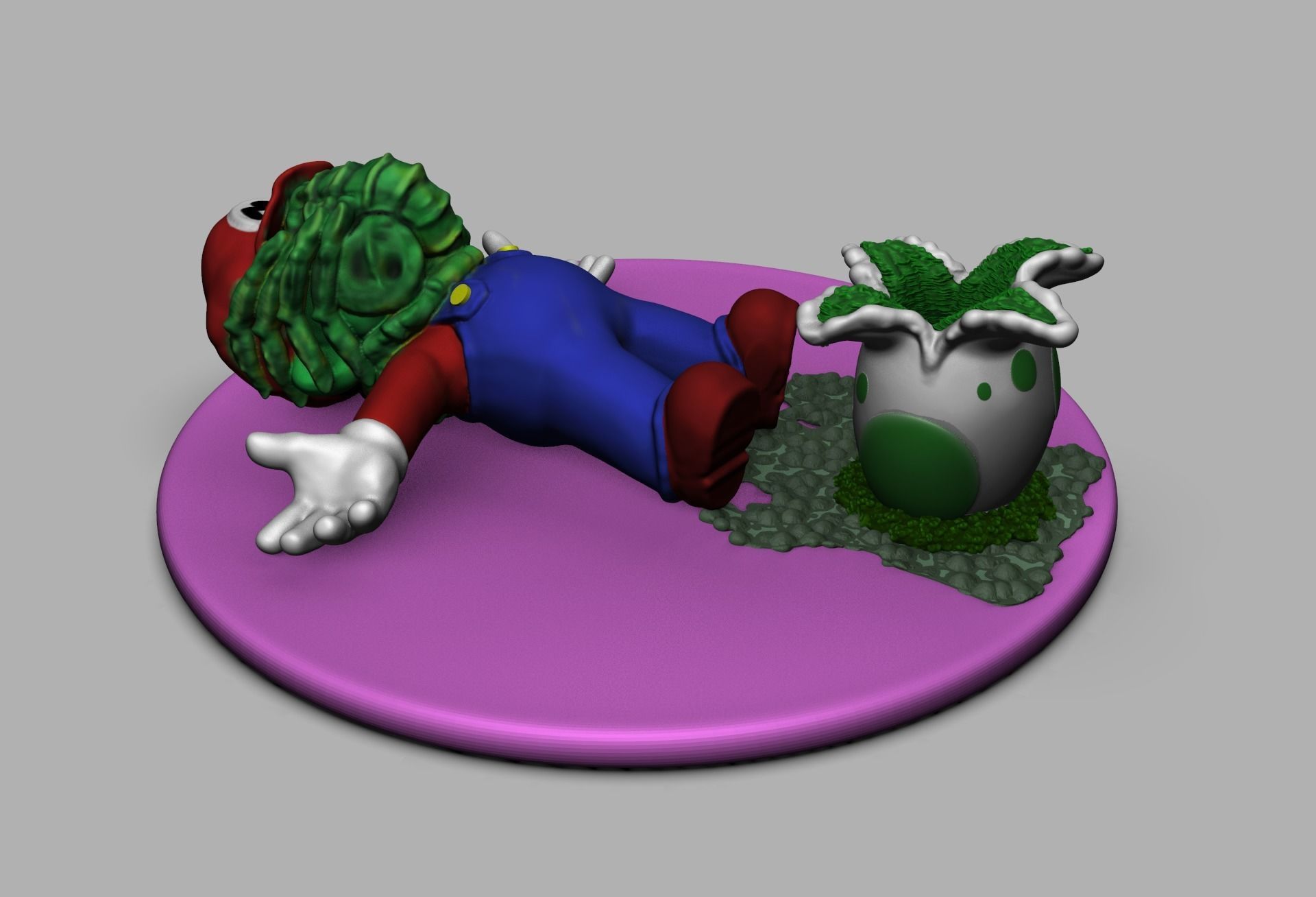 ALIEN XENOMORPH FACEHUGGER SUPPER MARIO 3D PRINTING DIORAMA 3D model 3D ...