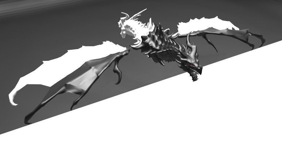 3D model Alduin Black And White VR / AR / low-poly | CGTrader