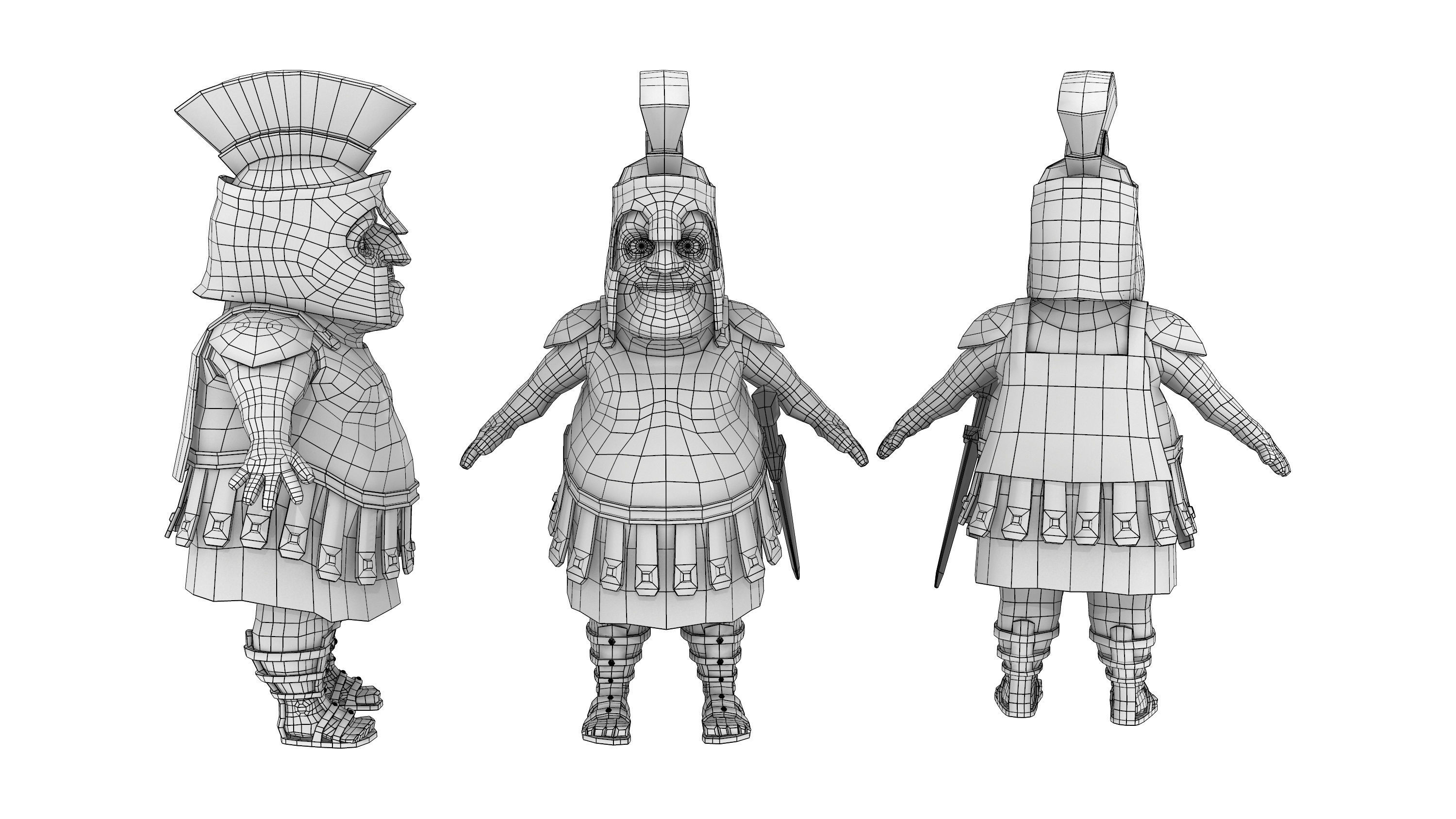 3D model Stylized Fat Roman Soldier Character VR / AR / low-poly | CGTrader