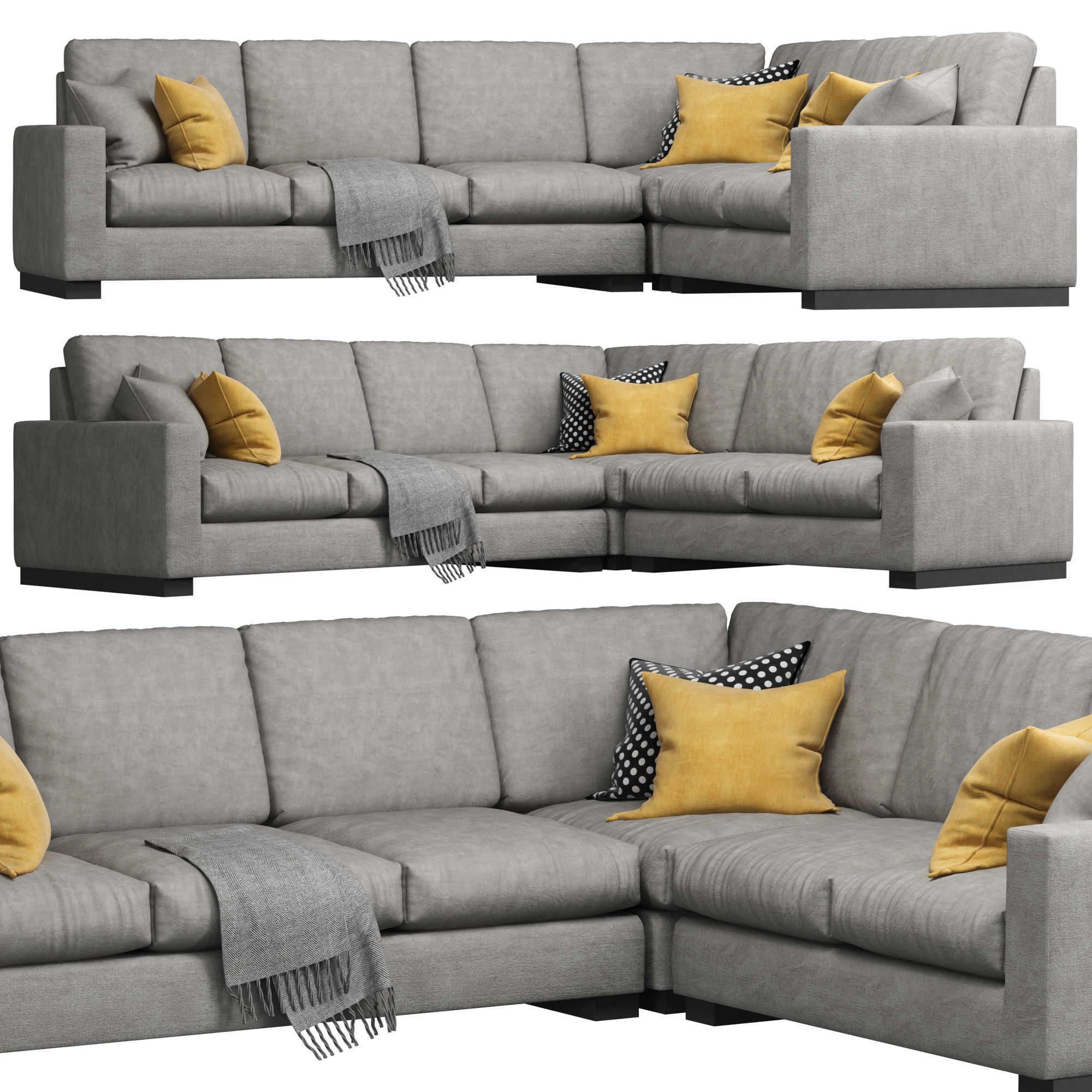 Wesley Hall - Ample Sectional 3D model | CGTrader