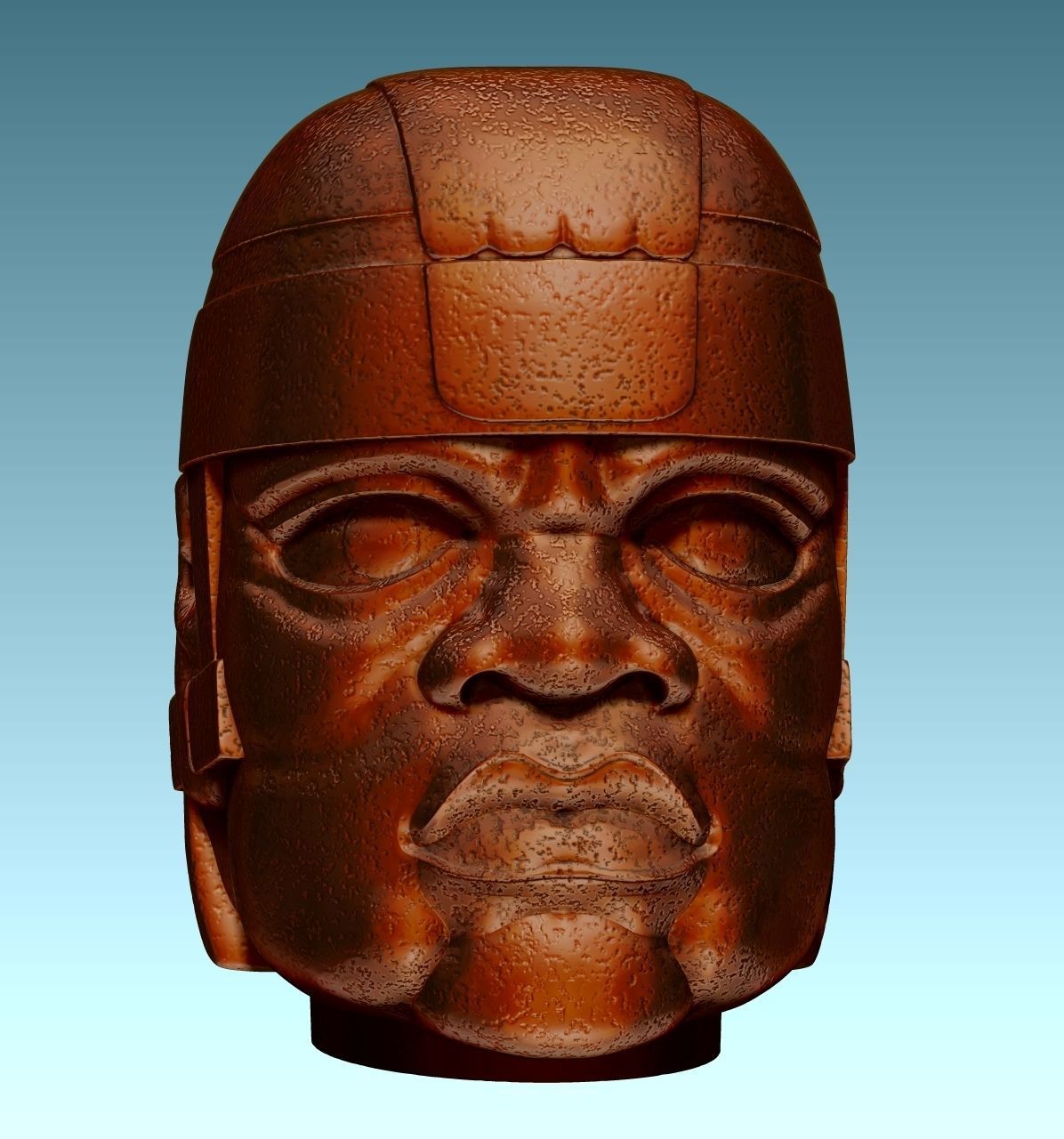 Olmeca Colossal Head CNC ARTCAM ASPIRE 3D model 3D printable | CGTrader