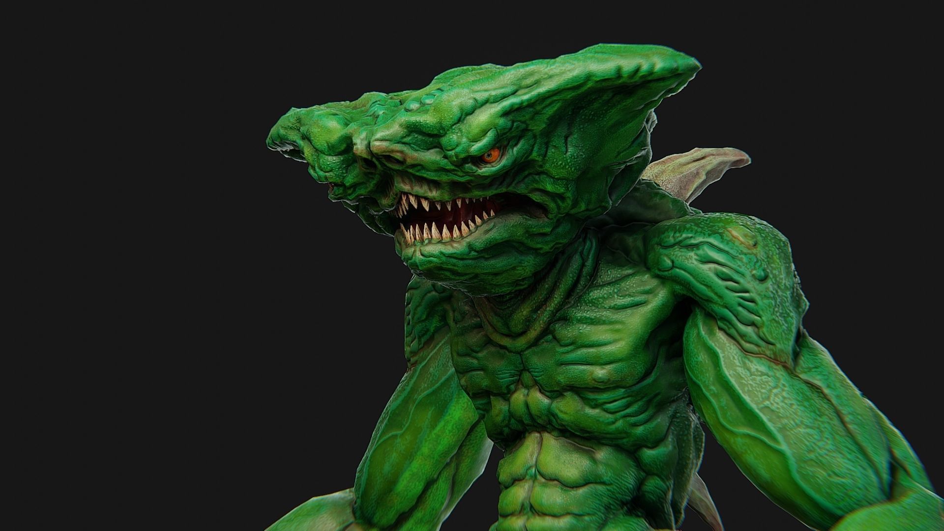 3D model Fantasy troglodyte character VR / AR / low-poly rigged ...