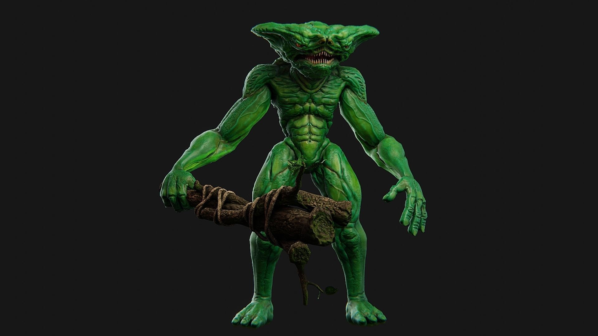 3D model Fantasy troglodyte character VR / AR / low-poly rigged ...