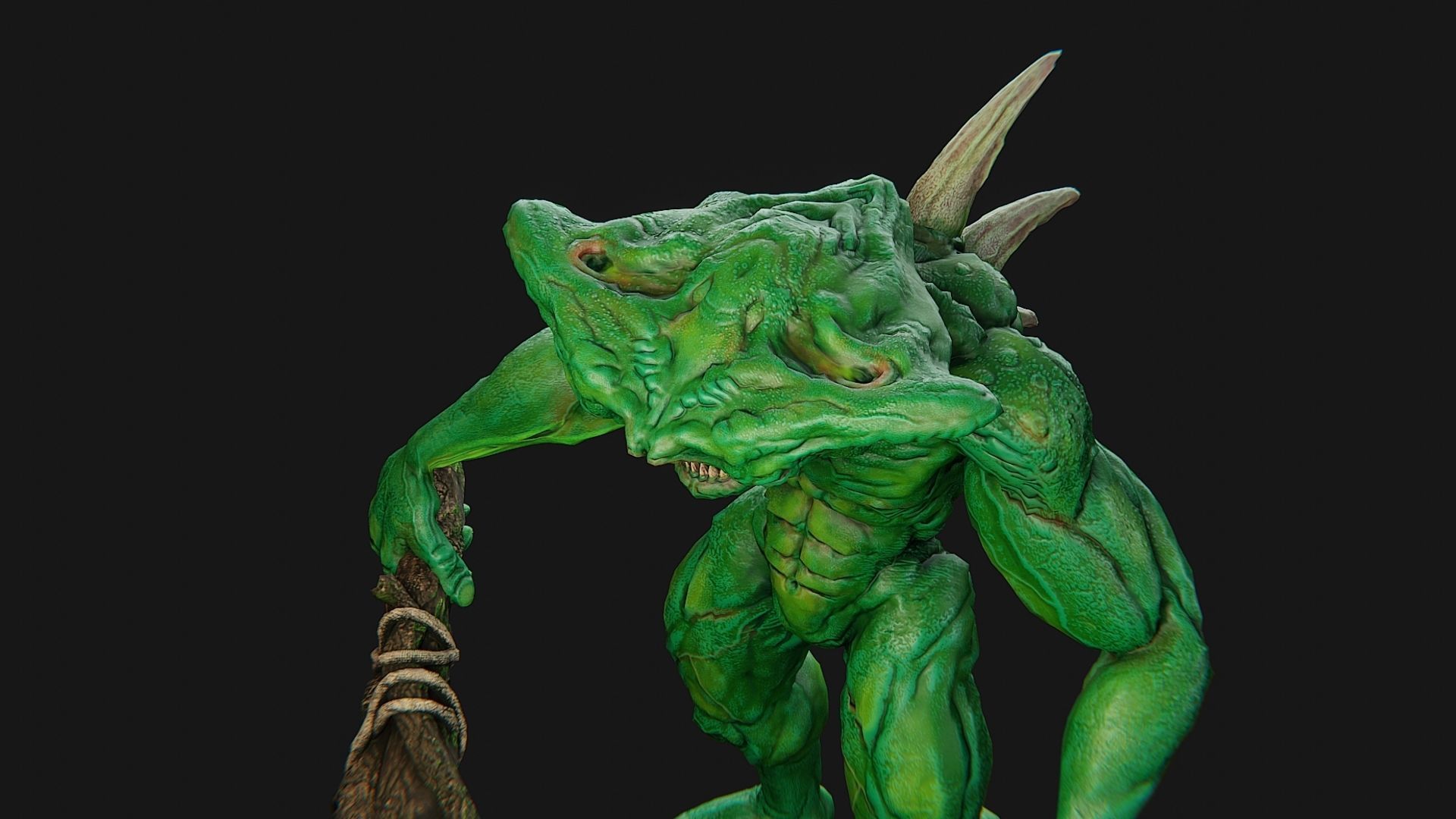 3D model Fantasy troglodyte character VR / AR / low-poly rigged ...