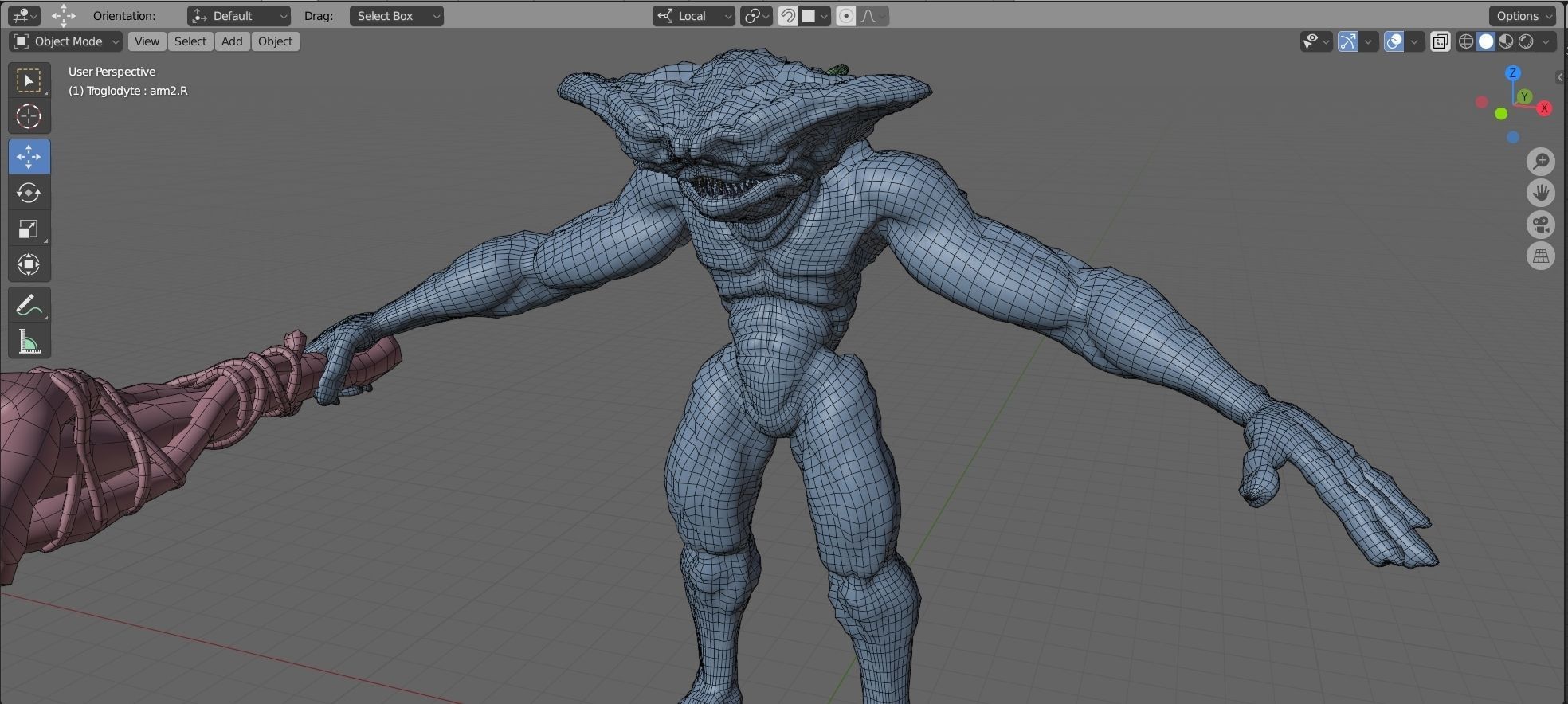 3D model Fantasy troglodyte character VR / AR / low-poly rigged ...