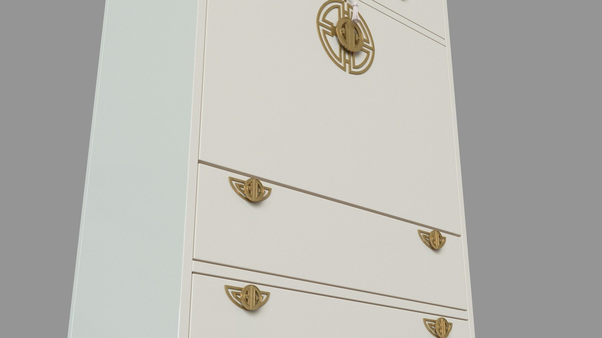 Brass Key Secretary Desk 3D model | CGTrader