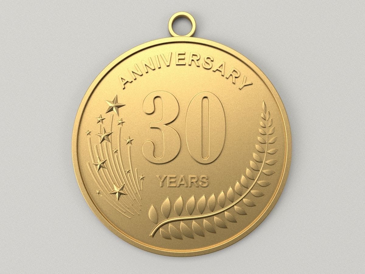 30 Years Anniversary Medal 3D model 3D printable | CGTrader