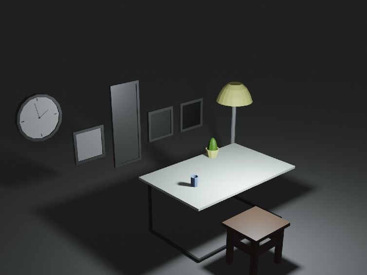 Simple poly interior decor free VR / AR / low-poly 3D model | CGTrader