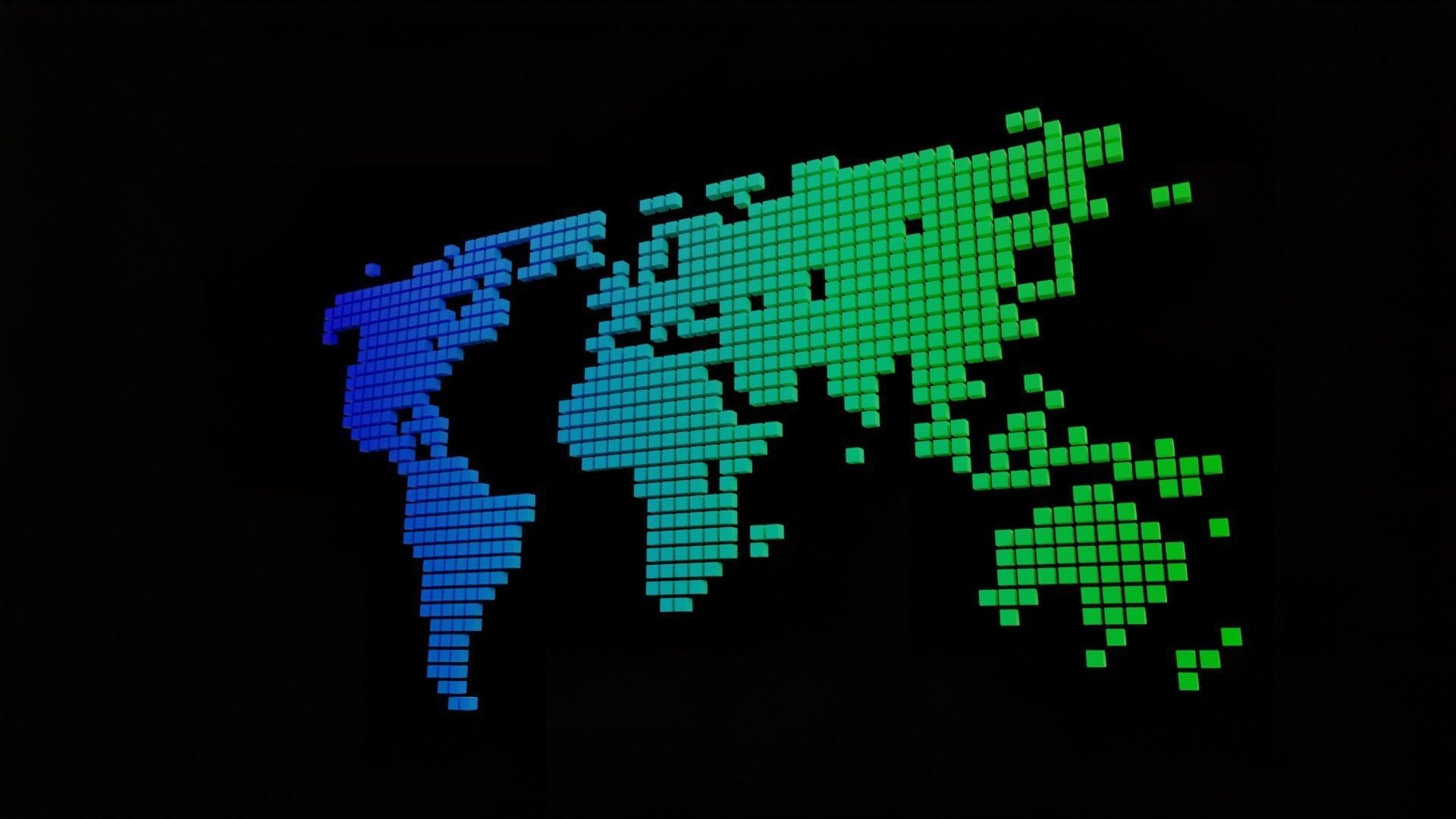 Wall map cubes 3D model | CGTrader