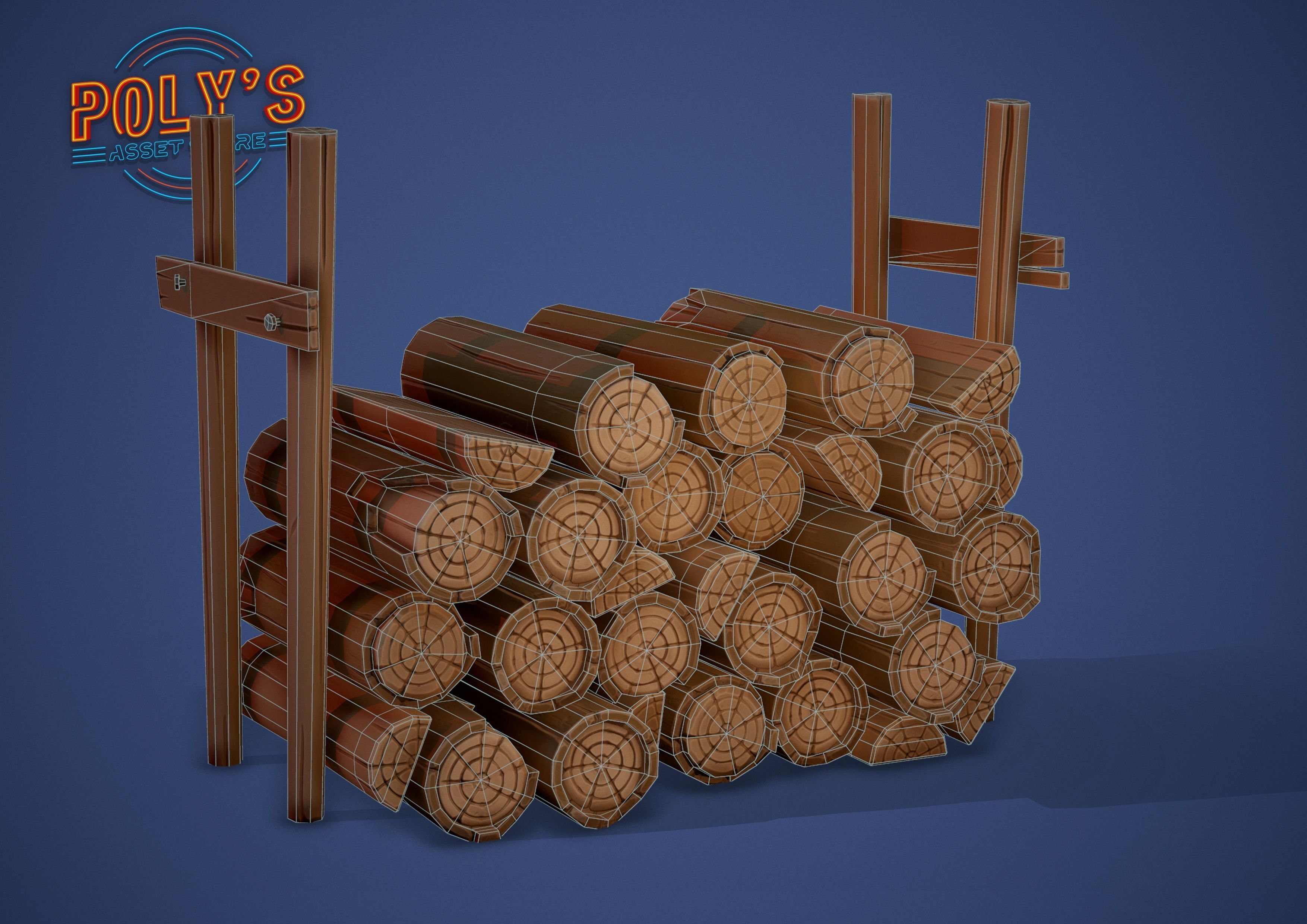 3D model Logs Stylized - Low Poly VR / AR / low-poly | CGTrader