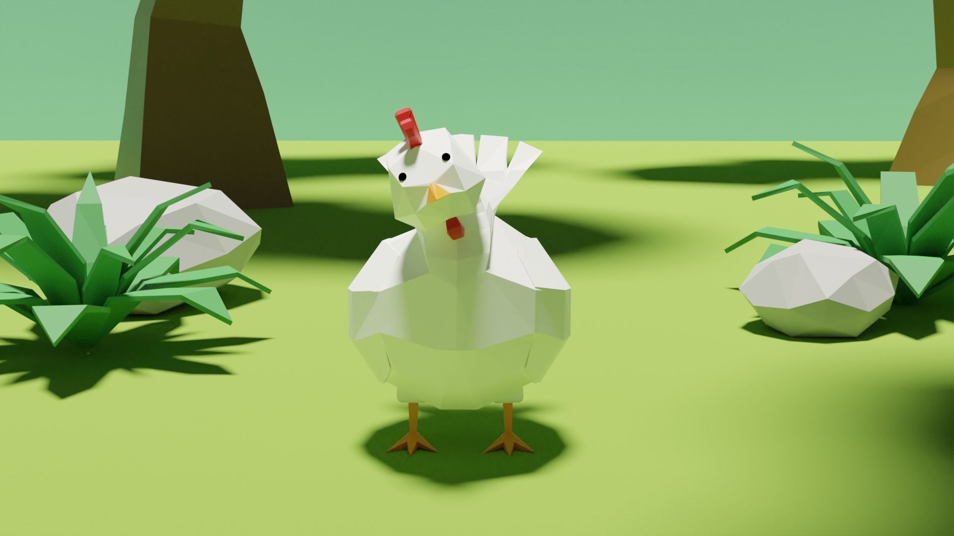 3D model Low Polygons Cartoon 3D Hen VR / AR / low-poly | CGTrader