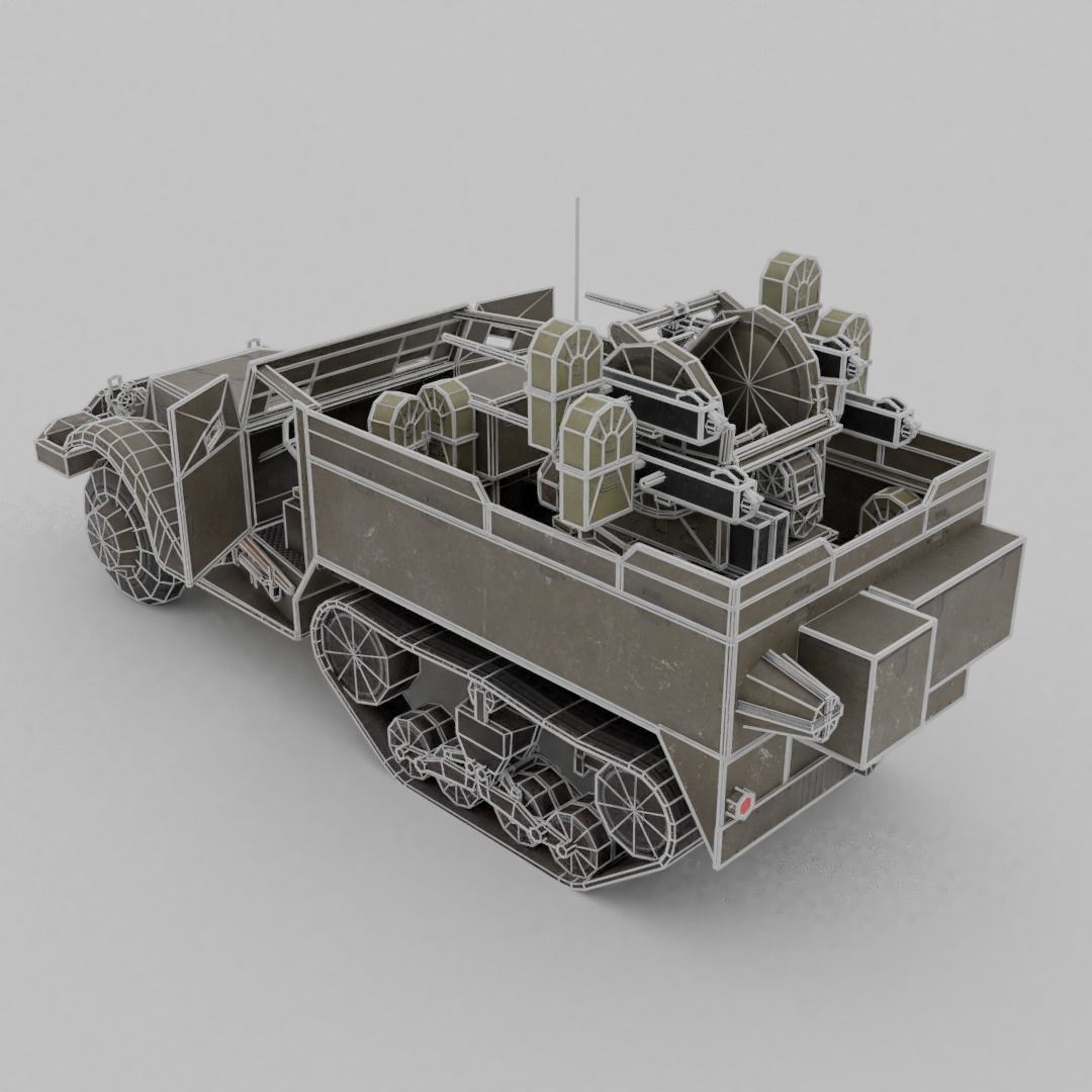 3D model M16 MGMC meat chopper AA Gun Halftrack VR / AR / low-poly ...
