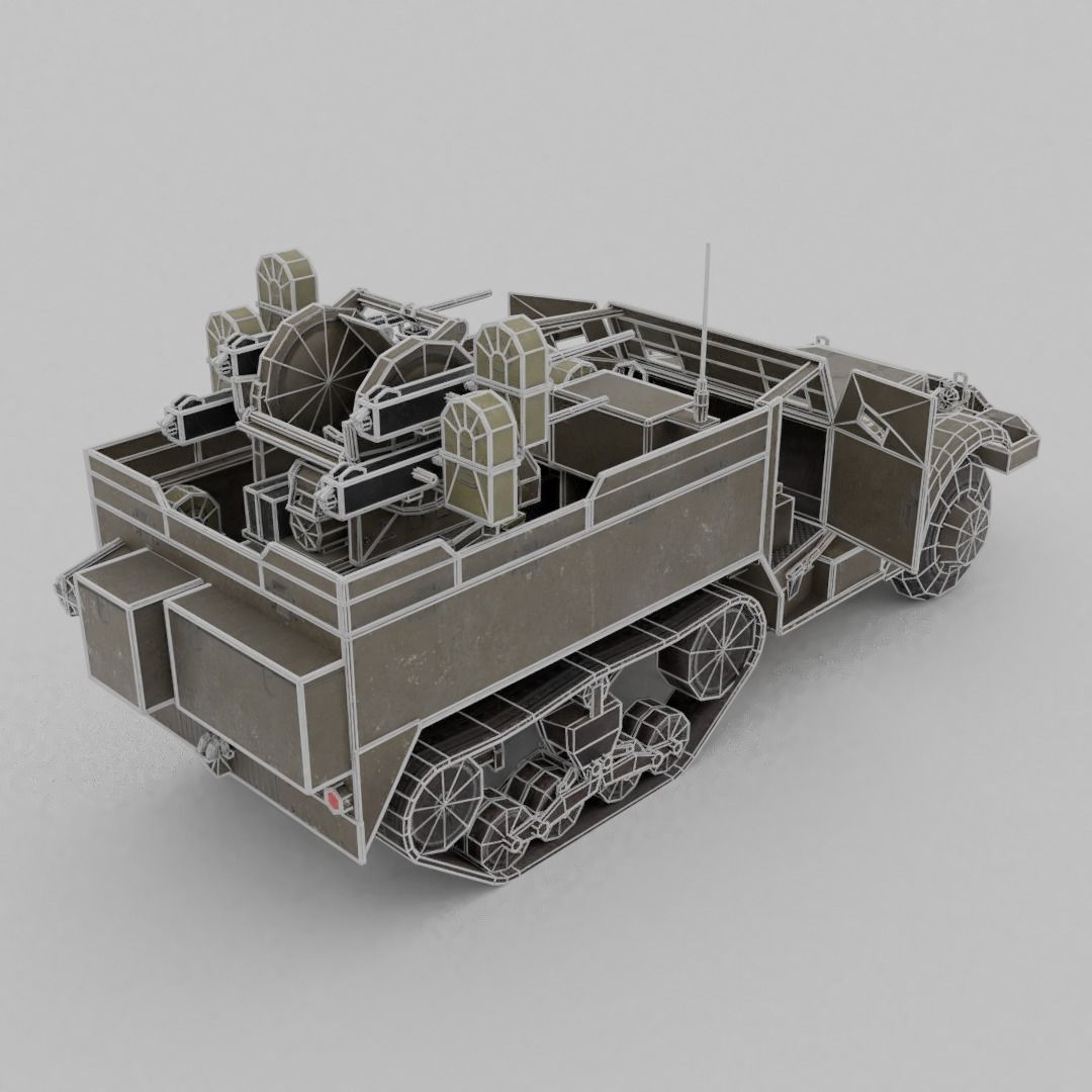 3D model M16 MGMC meat chopper AA Gun Halftrack VR / AR / low-poly ...
