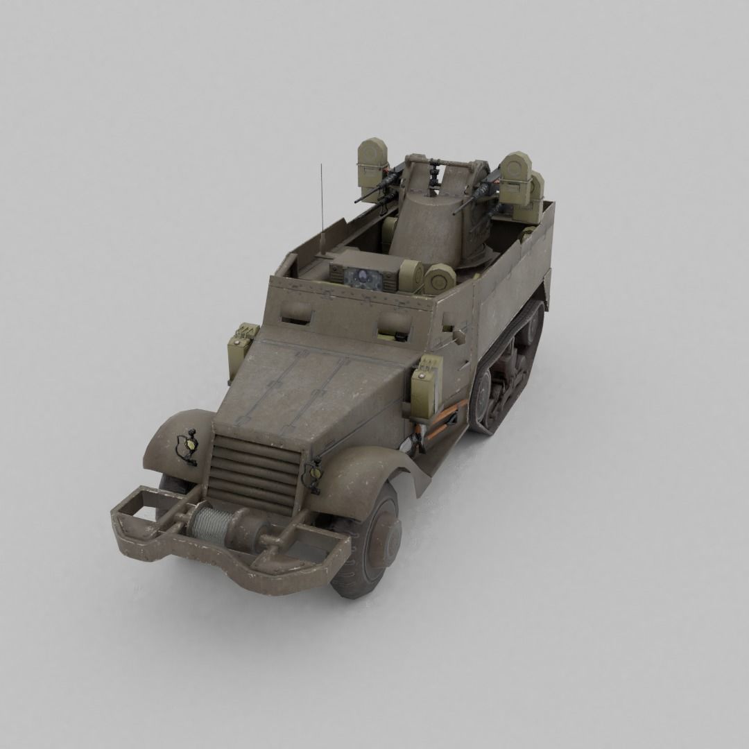 3D model M16 MGMC meat chopper AA Gun Halftrack VR / AR / low-poly ...