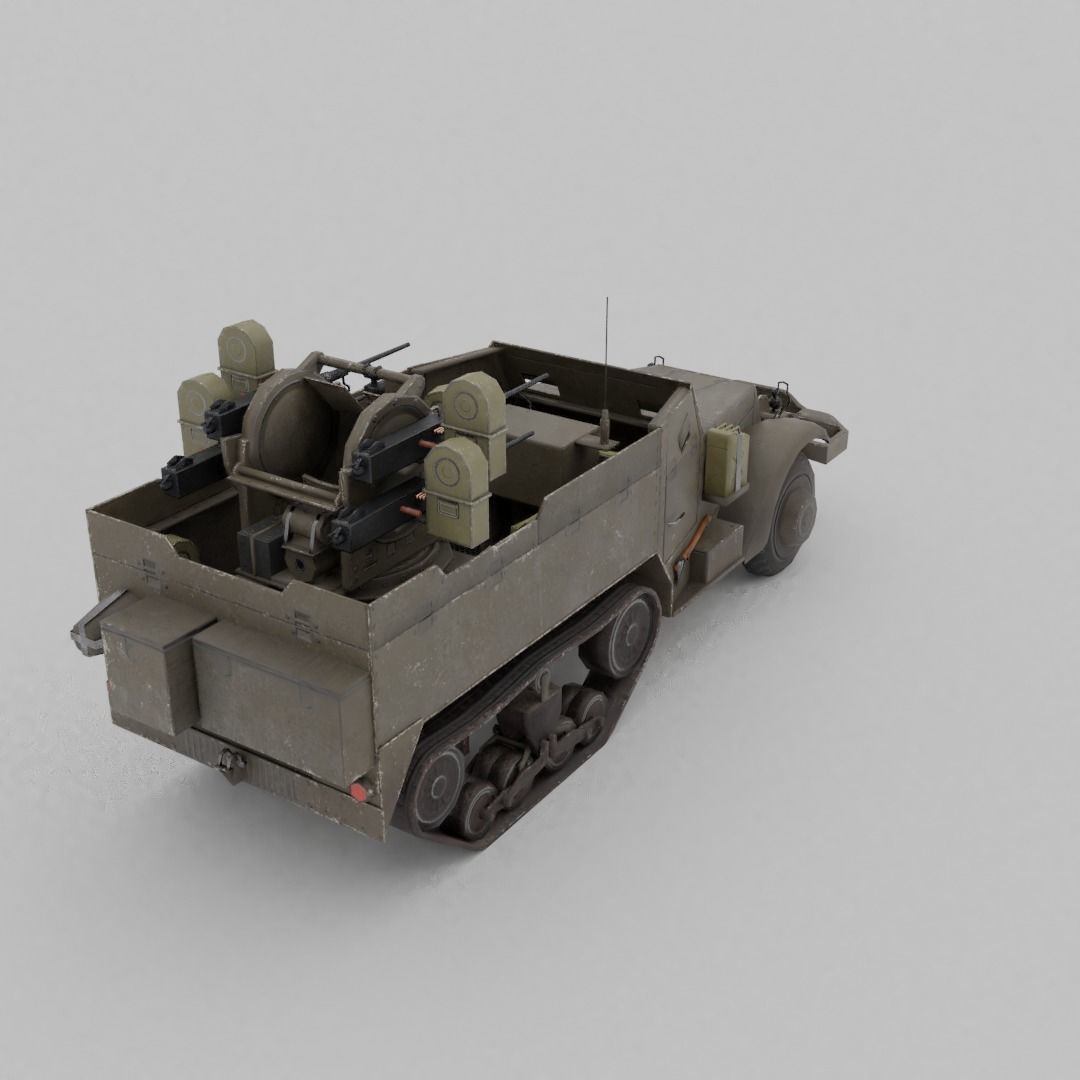 3D model M16 MGMC meat chopper AA Gun Halftrack VR / AR / low-poly ...