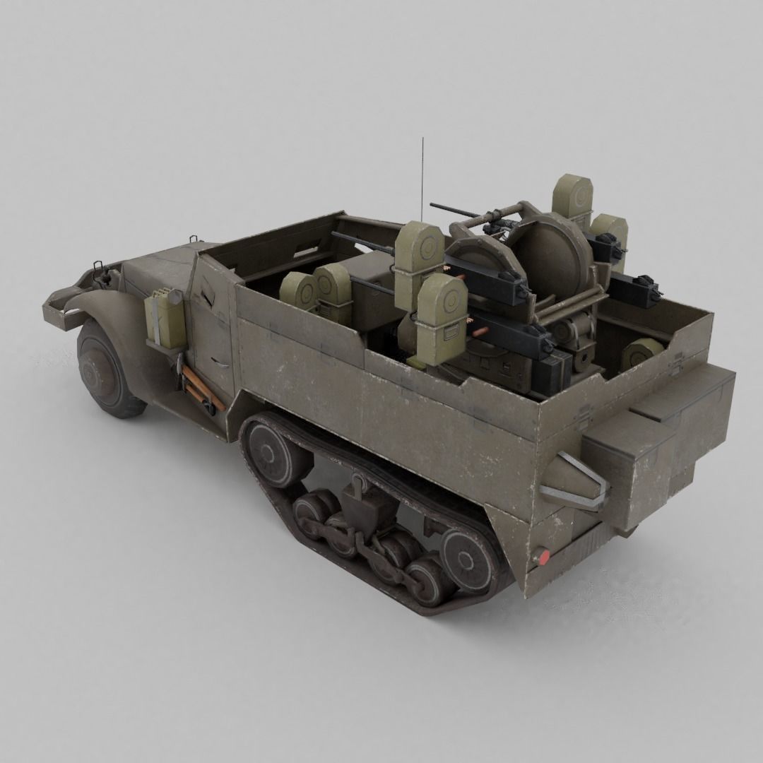 3D model M16 MGMC meat chopper AA Gun Halftrack VR / AR / low-poly ...